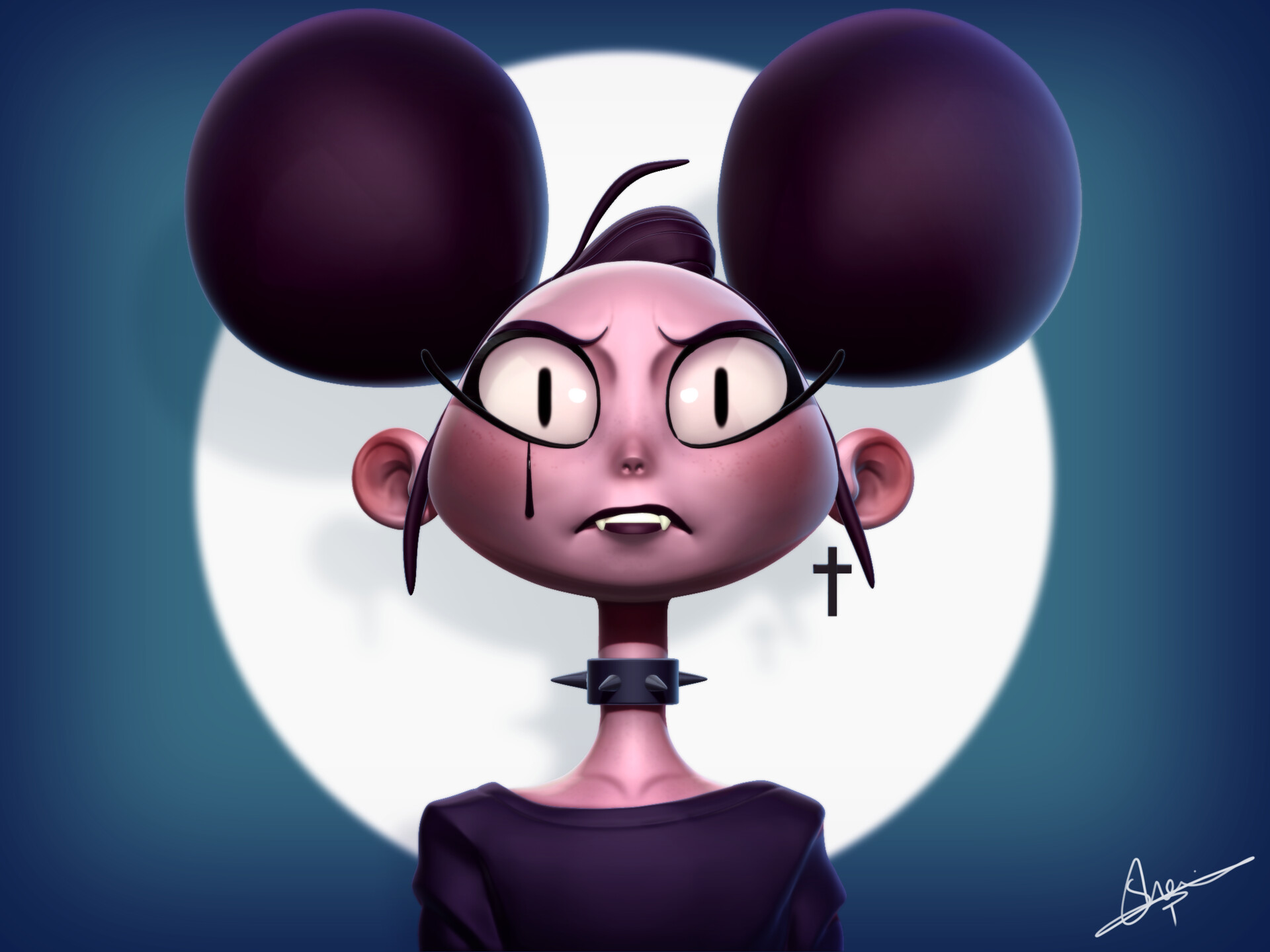 ArtStation - Goth Girl 3D - based on concept by Anna catfish