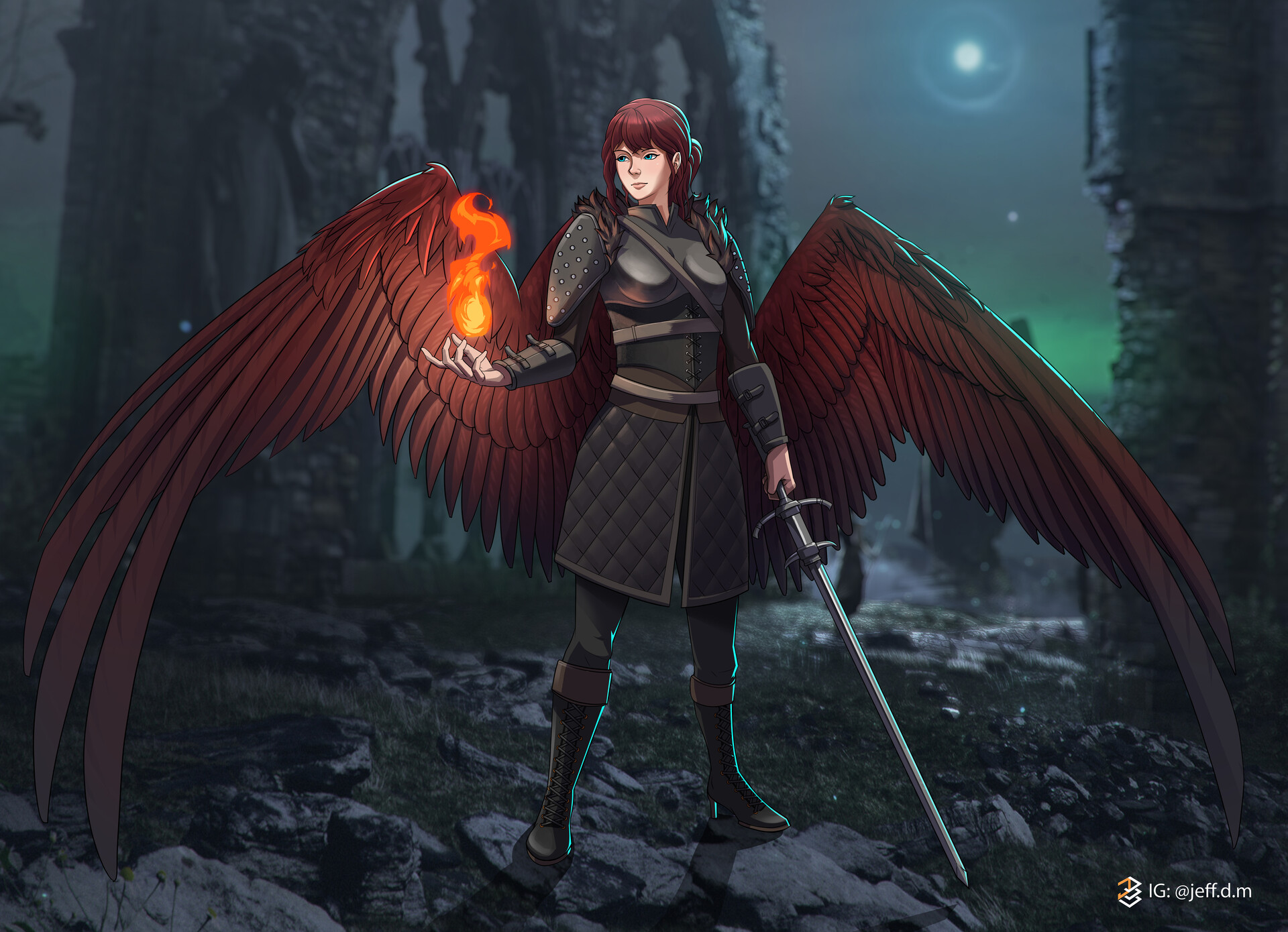 ArtStation - Armored woman who can fly