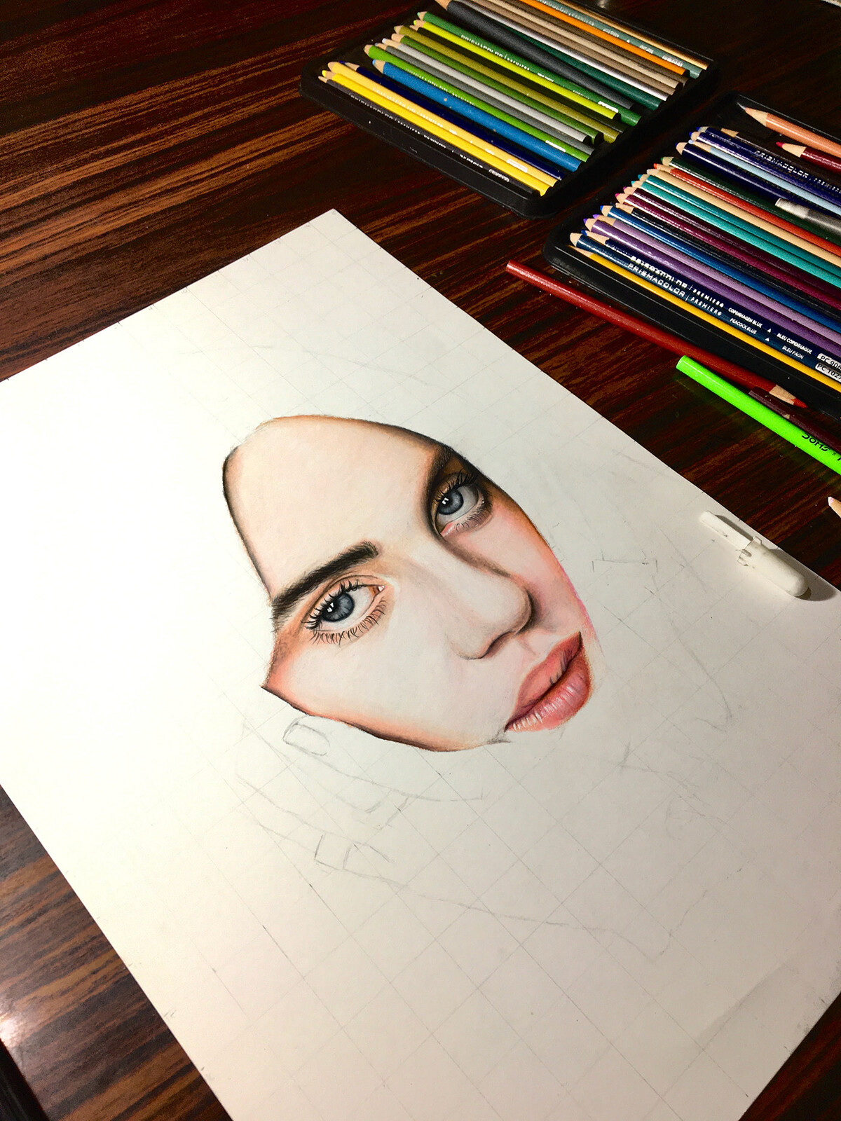 Abhimanyu KR - Billie Eilish pencil sketch