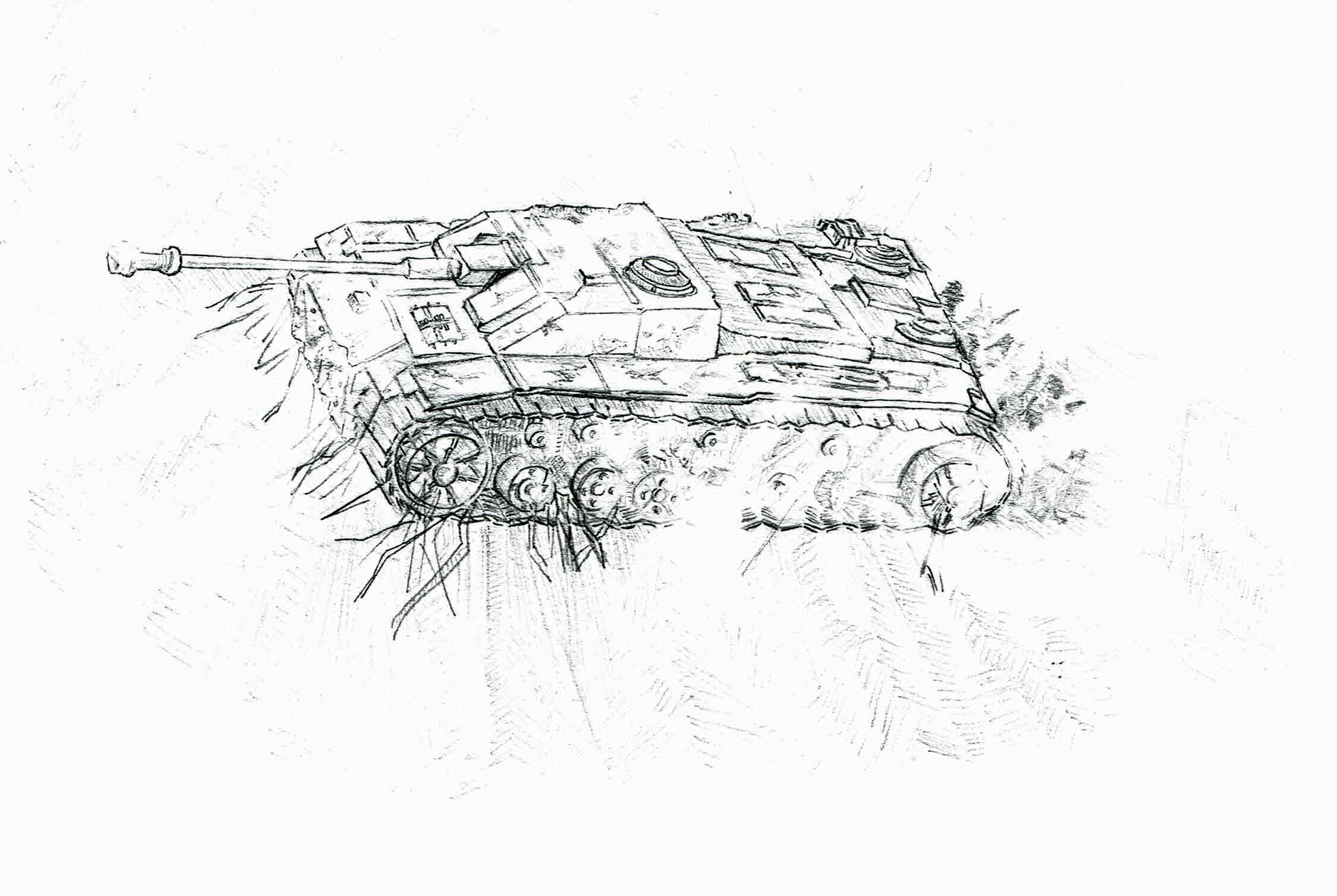 ArtStation - Sketch of a tank