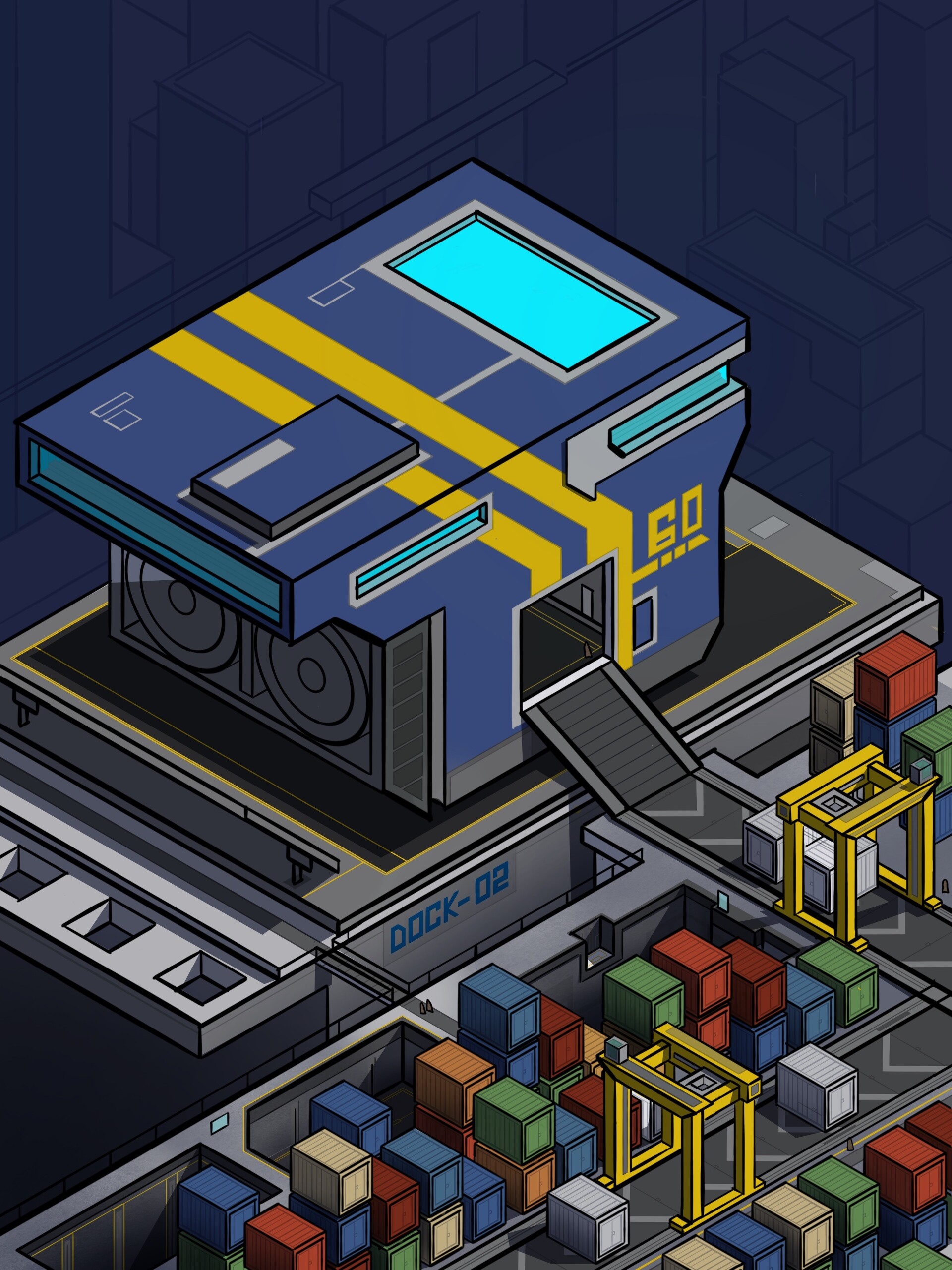 ArtStation - High rise container yard