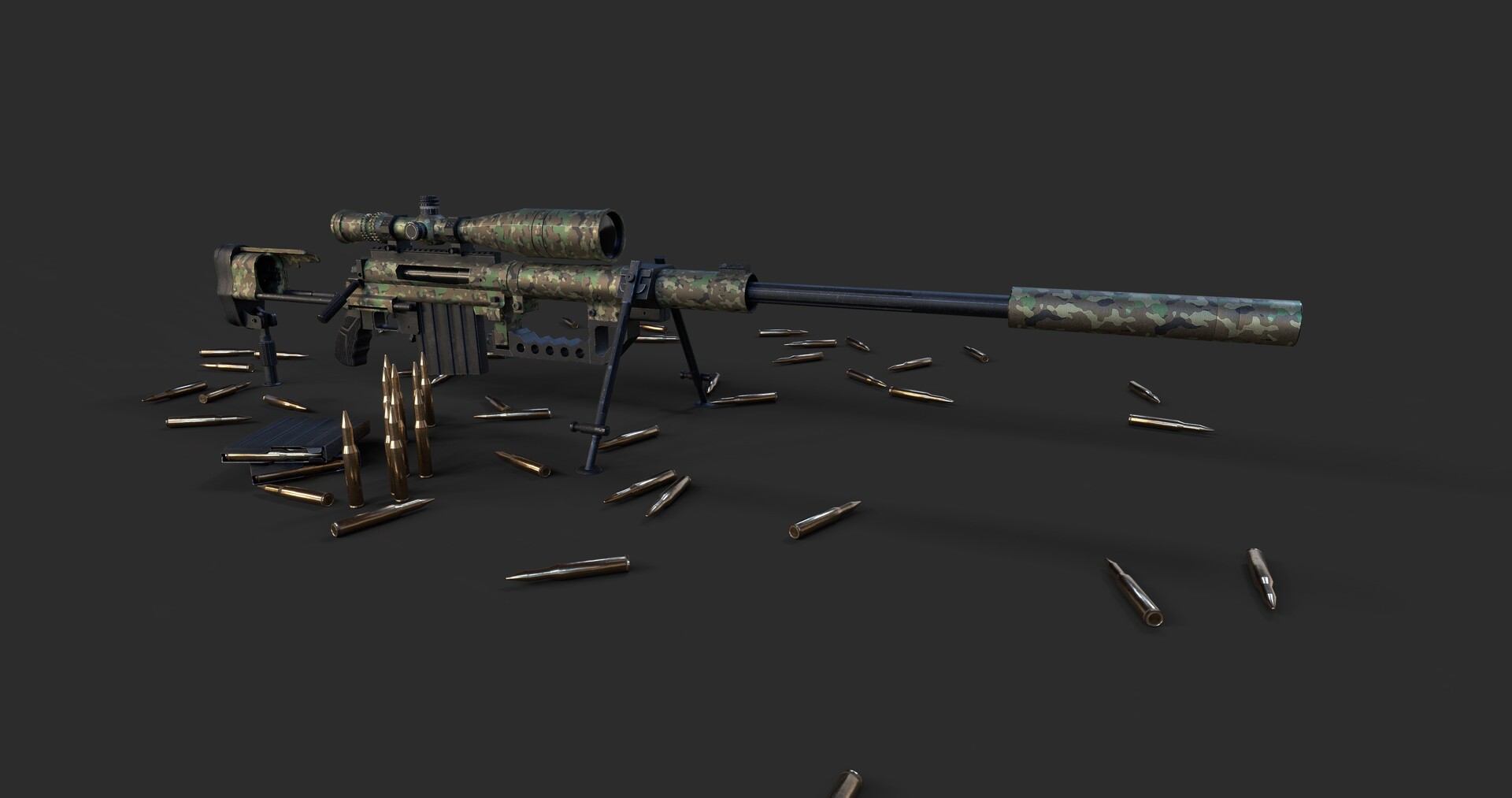 ArtStation - M200 bolt-action sniper rifle