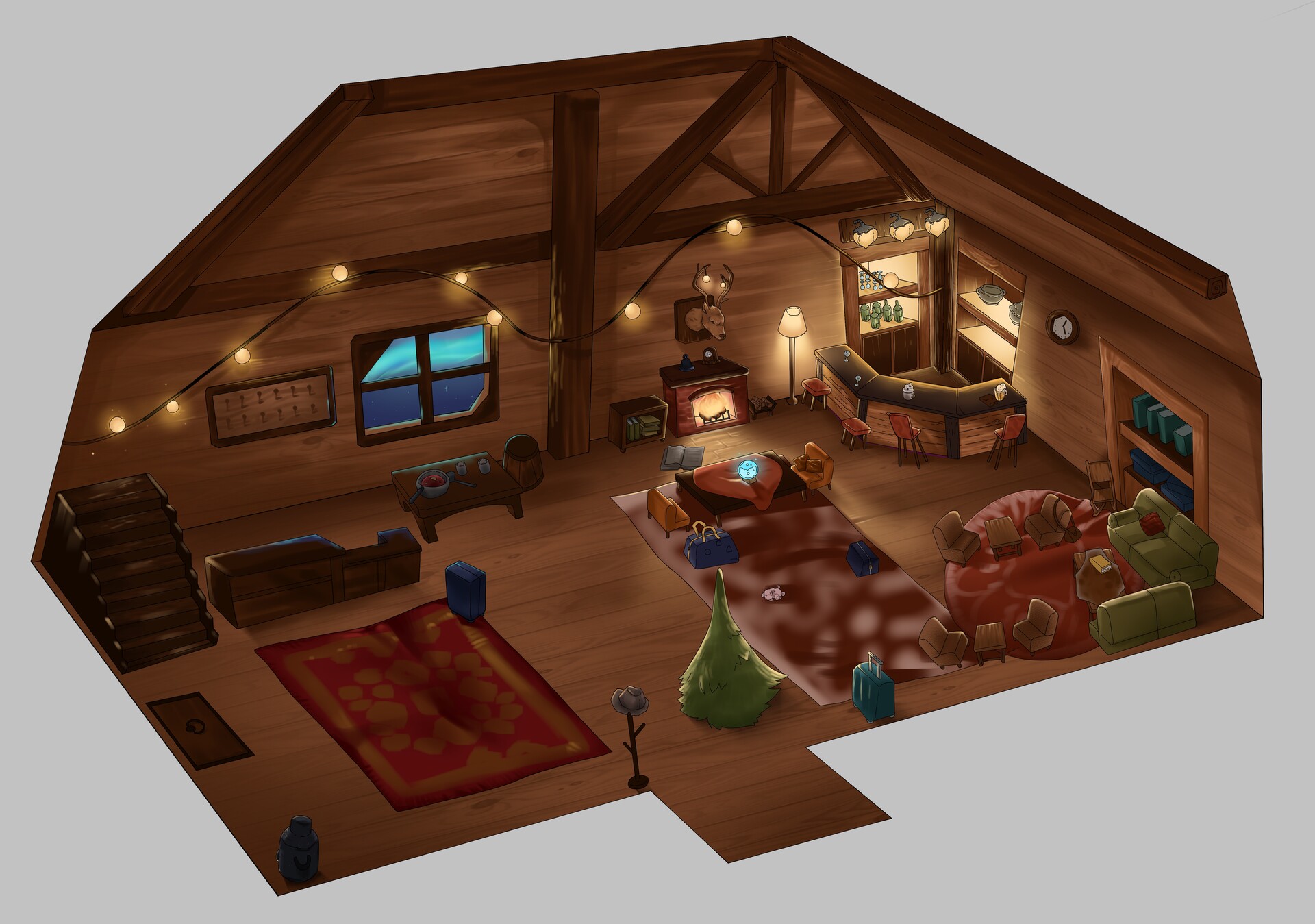 ArtStation - Cozy cabin