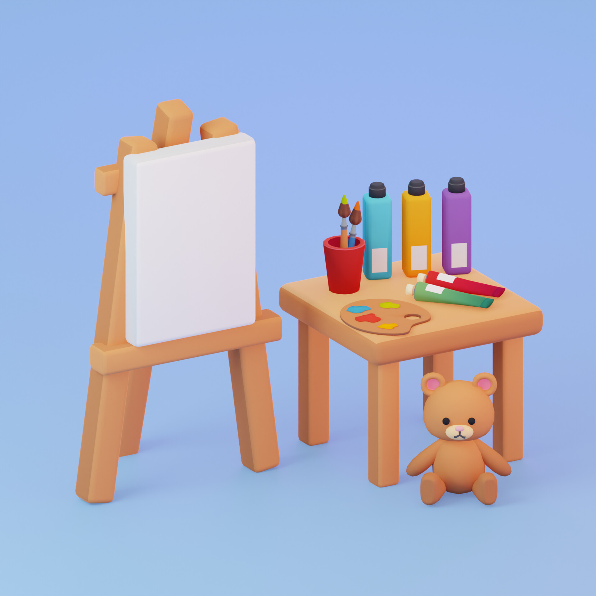 ArtStation - Low Poly Painting Canvas