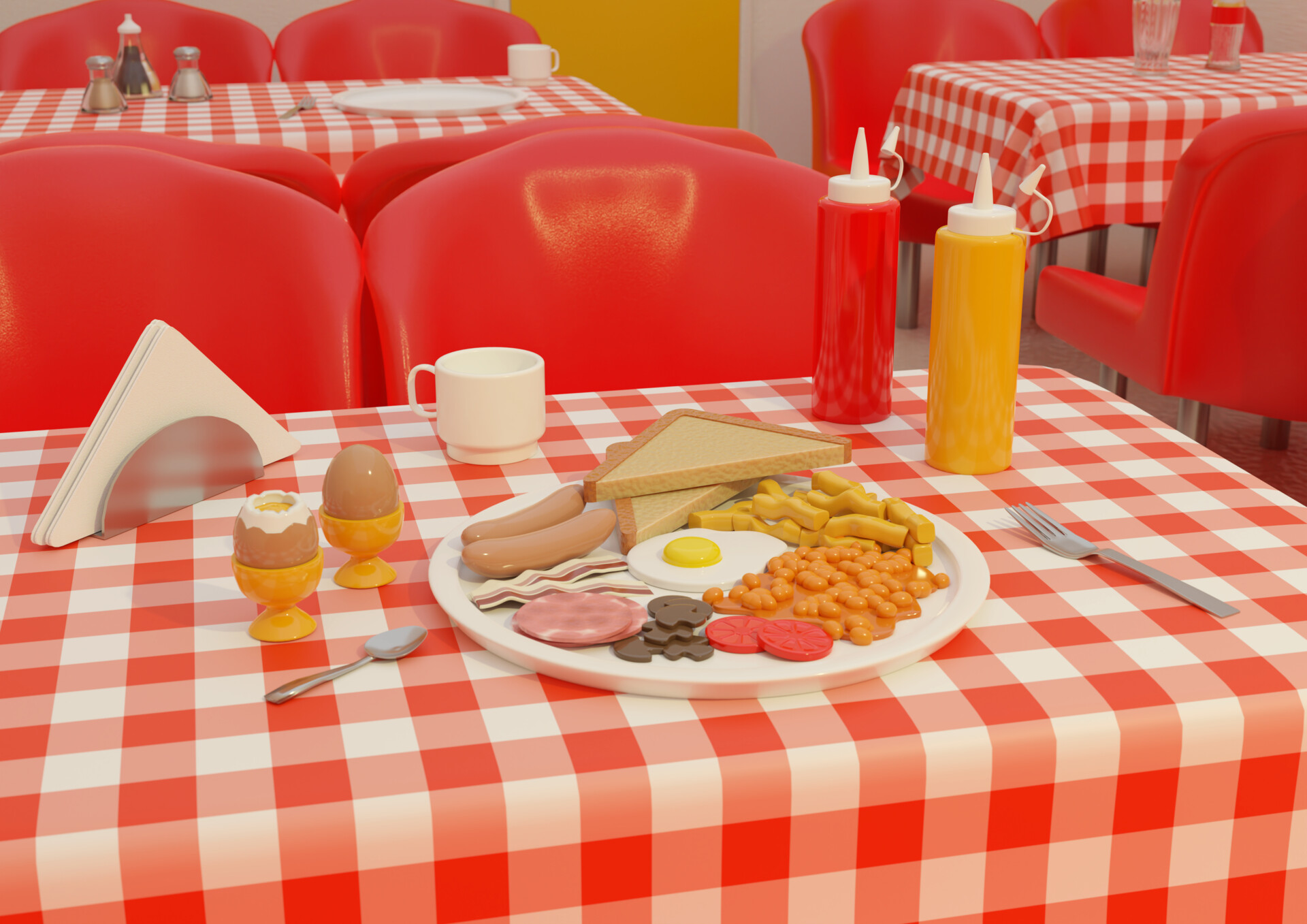 ArtStation - Plastic Breakfast at the Fisher Price Cafe