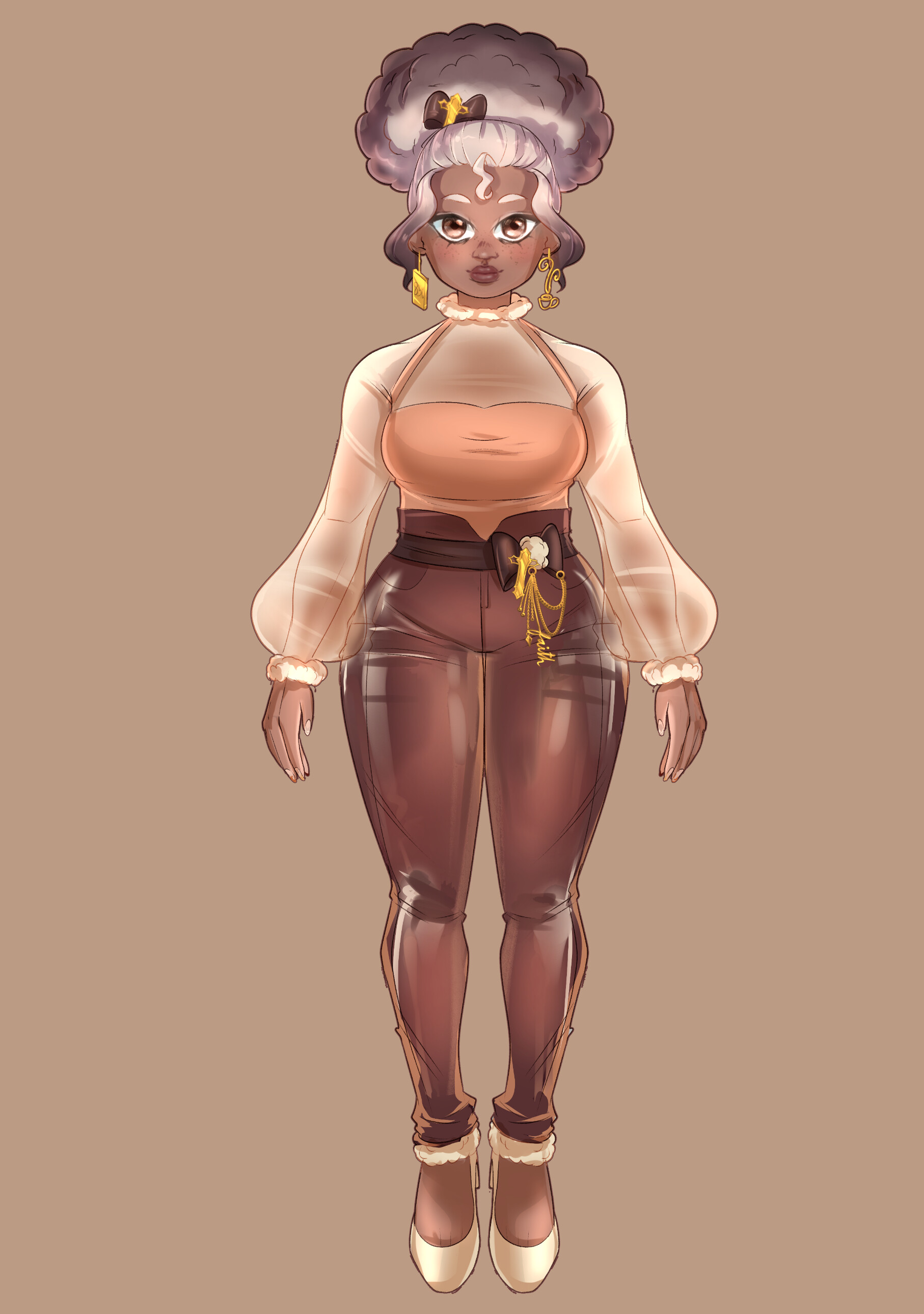 Nova Avalon - Coffee Themed Character alternate outfit design concept project