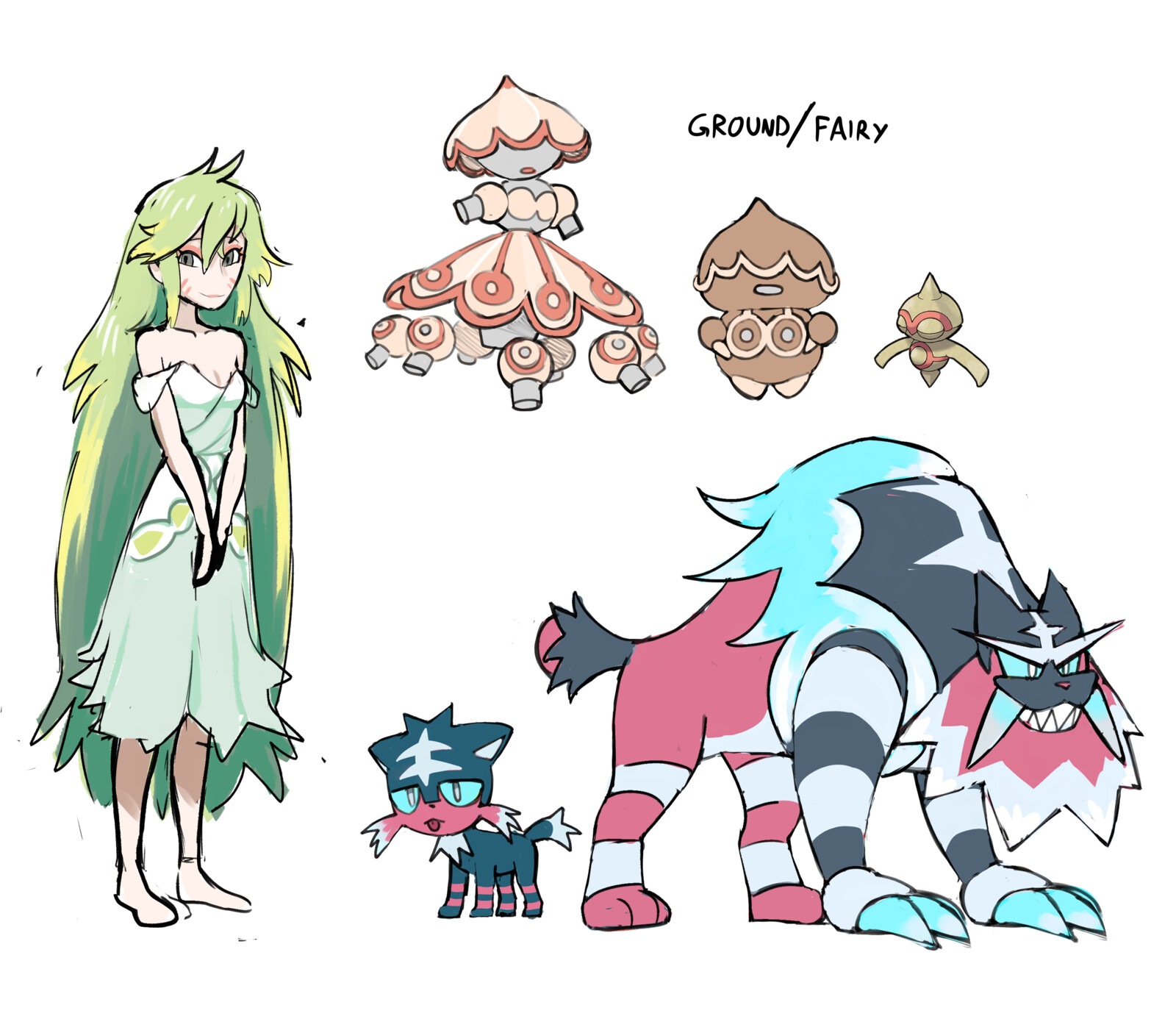 Rafa - A few characters concept art for a scrapped pokemon project