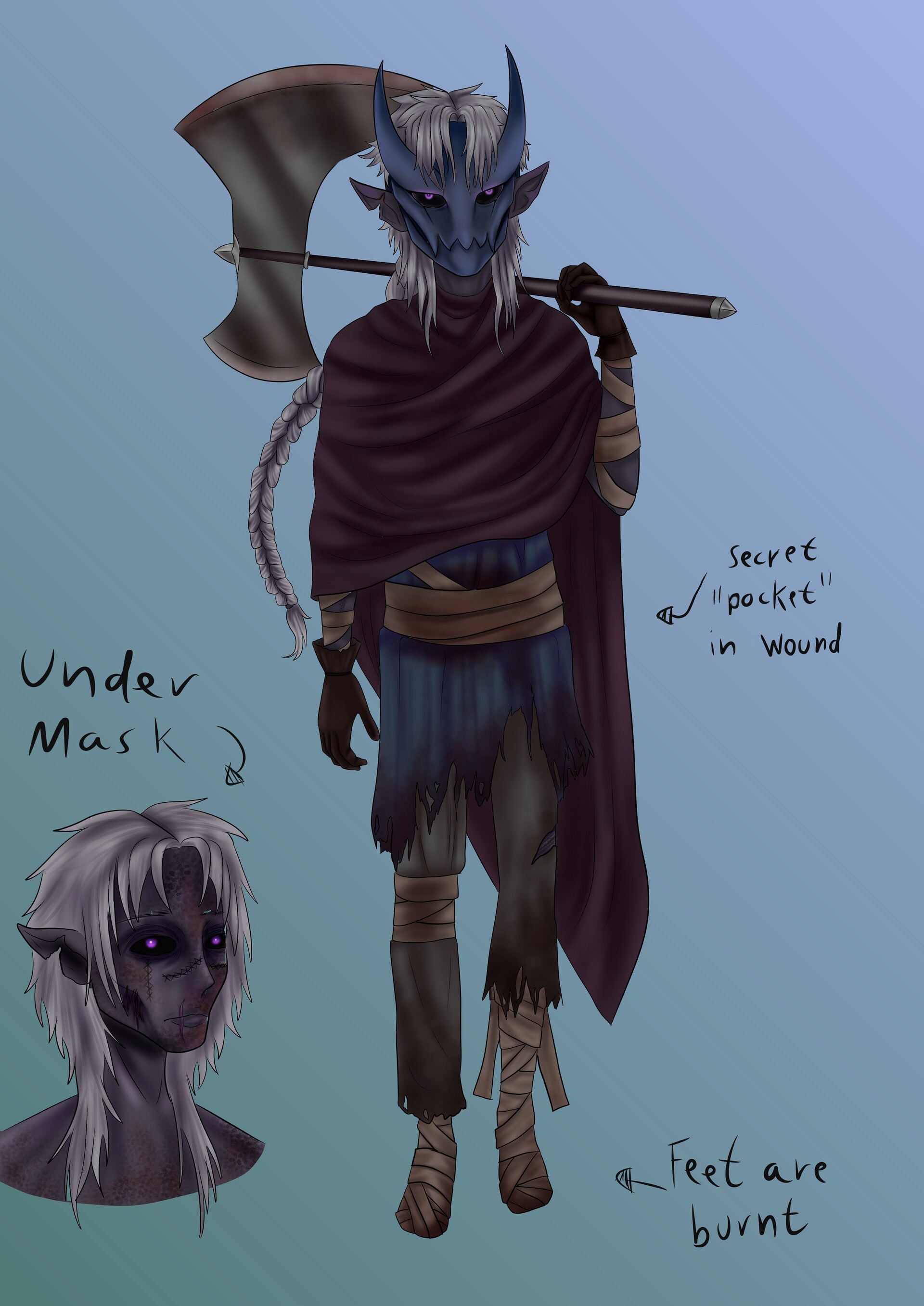 ArtStation - Pharius (Reborn Drow Barbarian) | DND Character