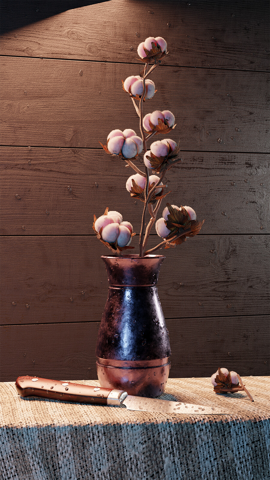 ArtStation - Cotton-flower arrangement study