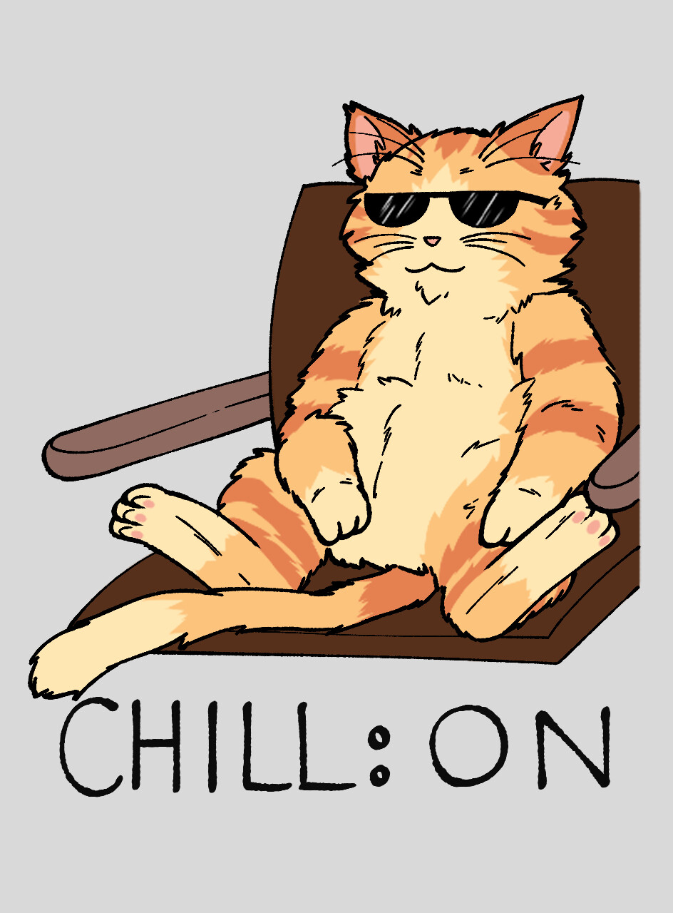 ArtStation - Chill Cat (T-shirt Design)