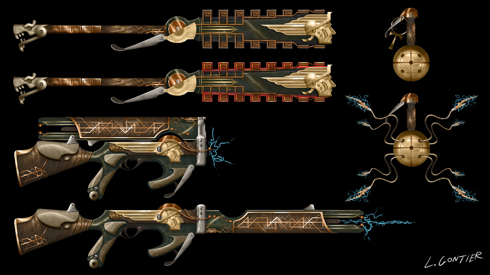Léo Gontier - Art deco weapon design - 1920