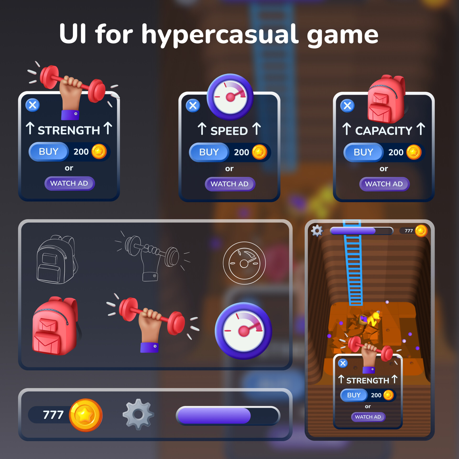 ArtStation - UI for hypercasual game