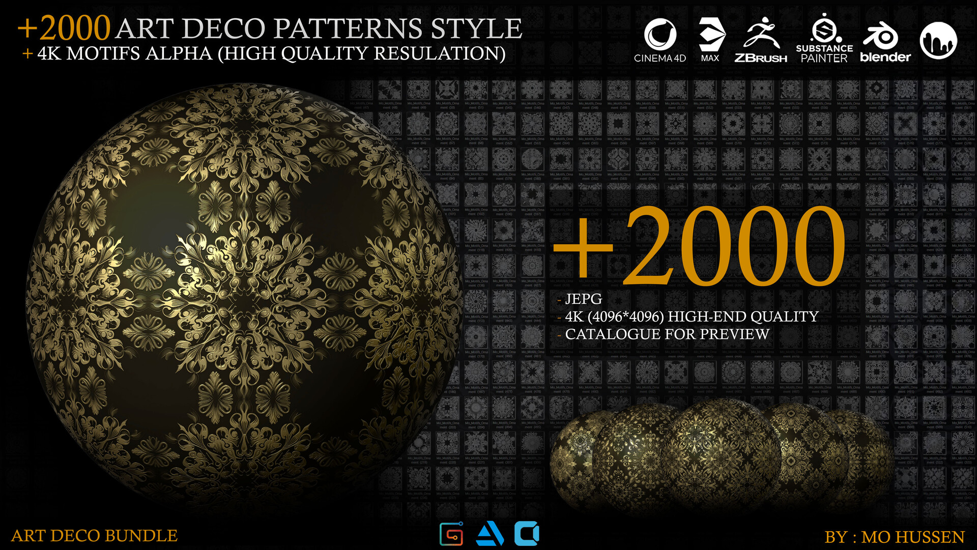 ArtStation - +2000 Mega Art deco patterns style