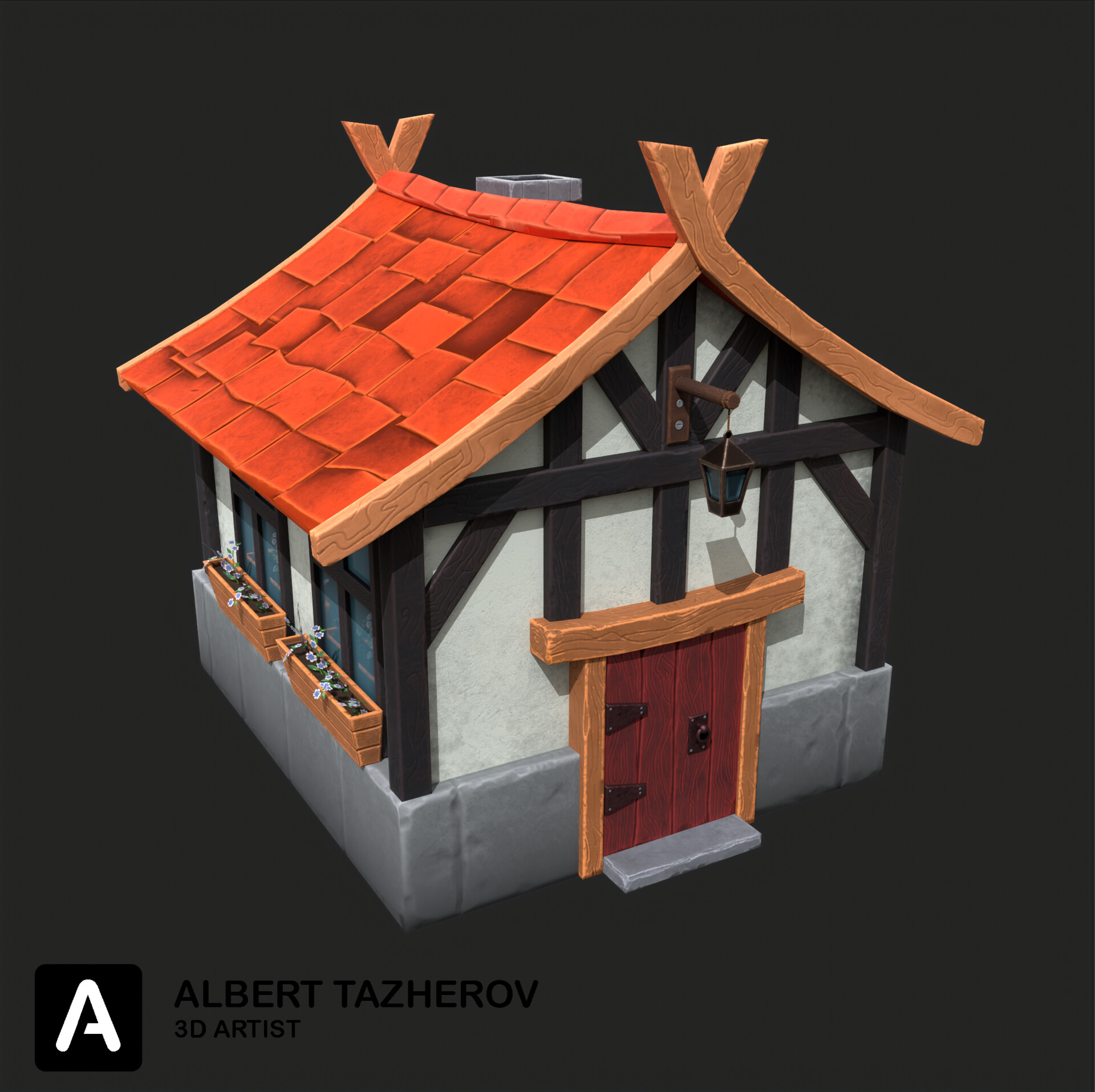 ArtStation - Stylized 3D Red House