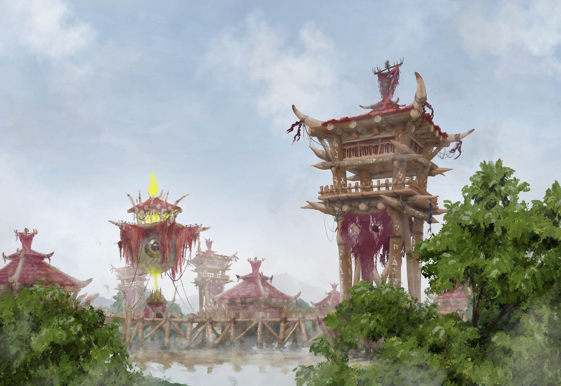 ArtStation - Orc Village in the Misty Swamp