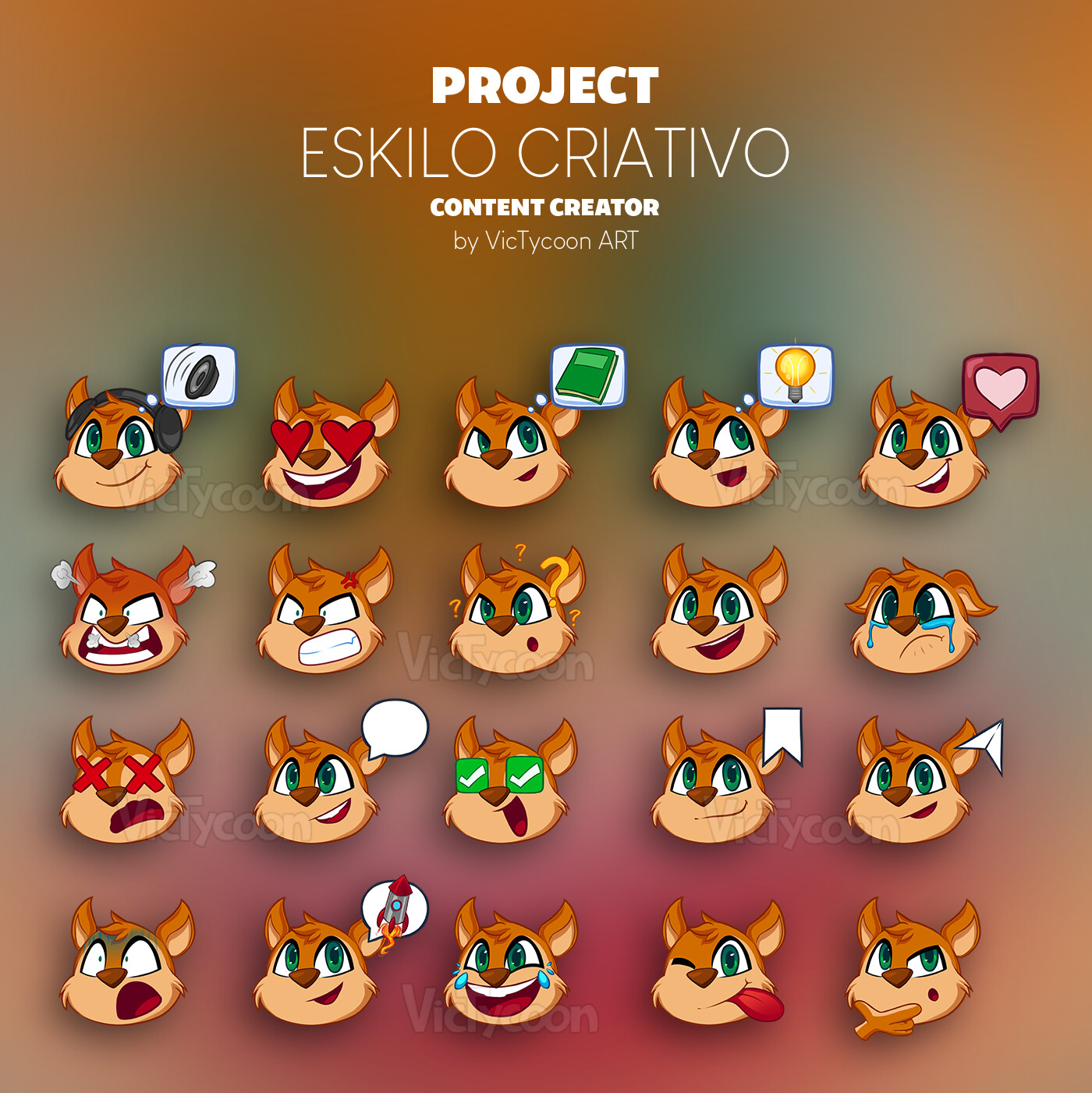 ArtStation - EMOTE PACK - Eskilo Criativo (Mascot Social Media)