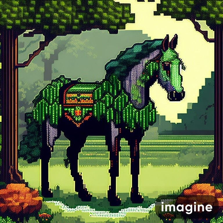 ArtStation - horse in the forest pixel art