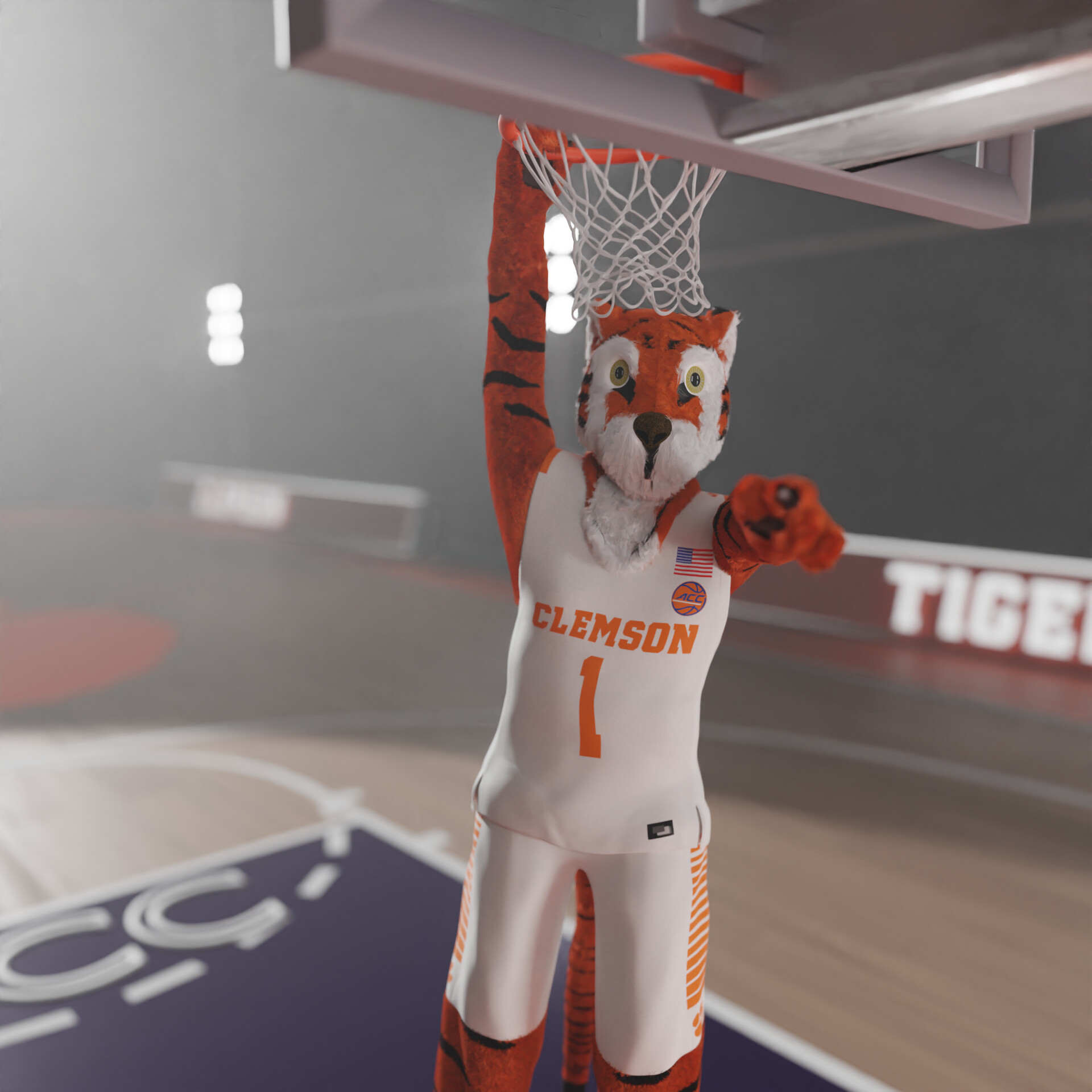 Muhammad Ahmer - Tiger - Basketball Dunk 3d Animation - Clemson