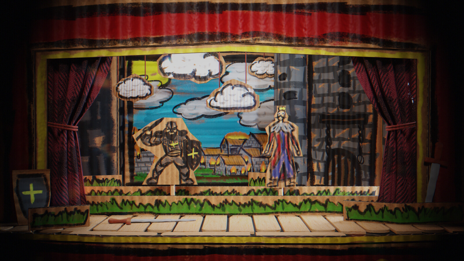 Oliver Johnston - Three "Crafted" Cardboard Theatre Dioramas