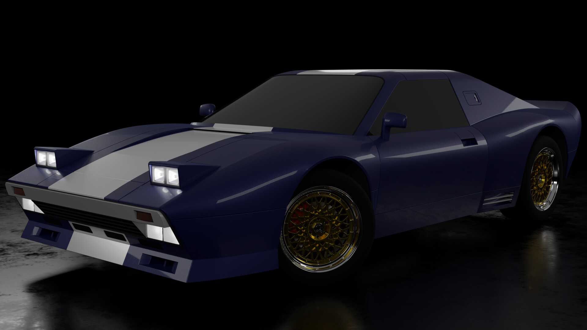 ArtStation - Retro sportcar, a game-ready model