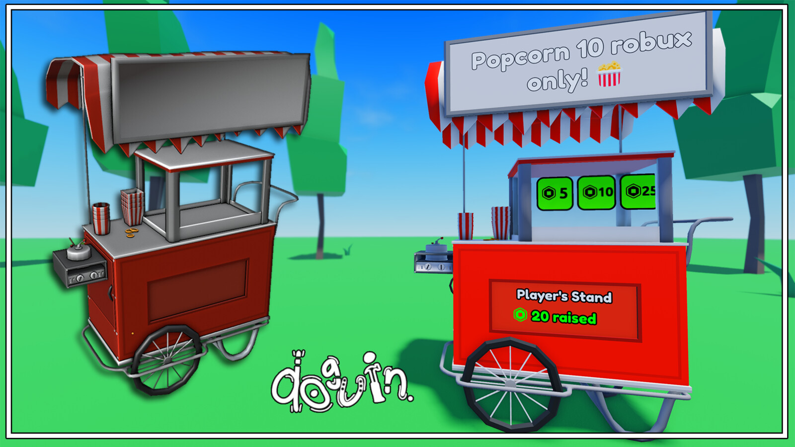 Doguin The Builder - Popcorn PLS Donate Stand