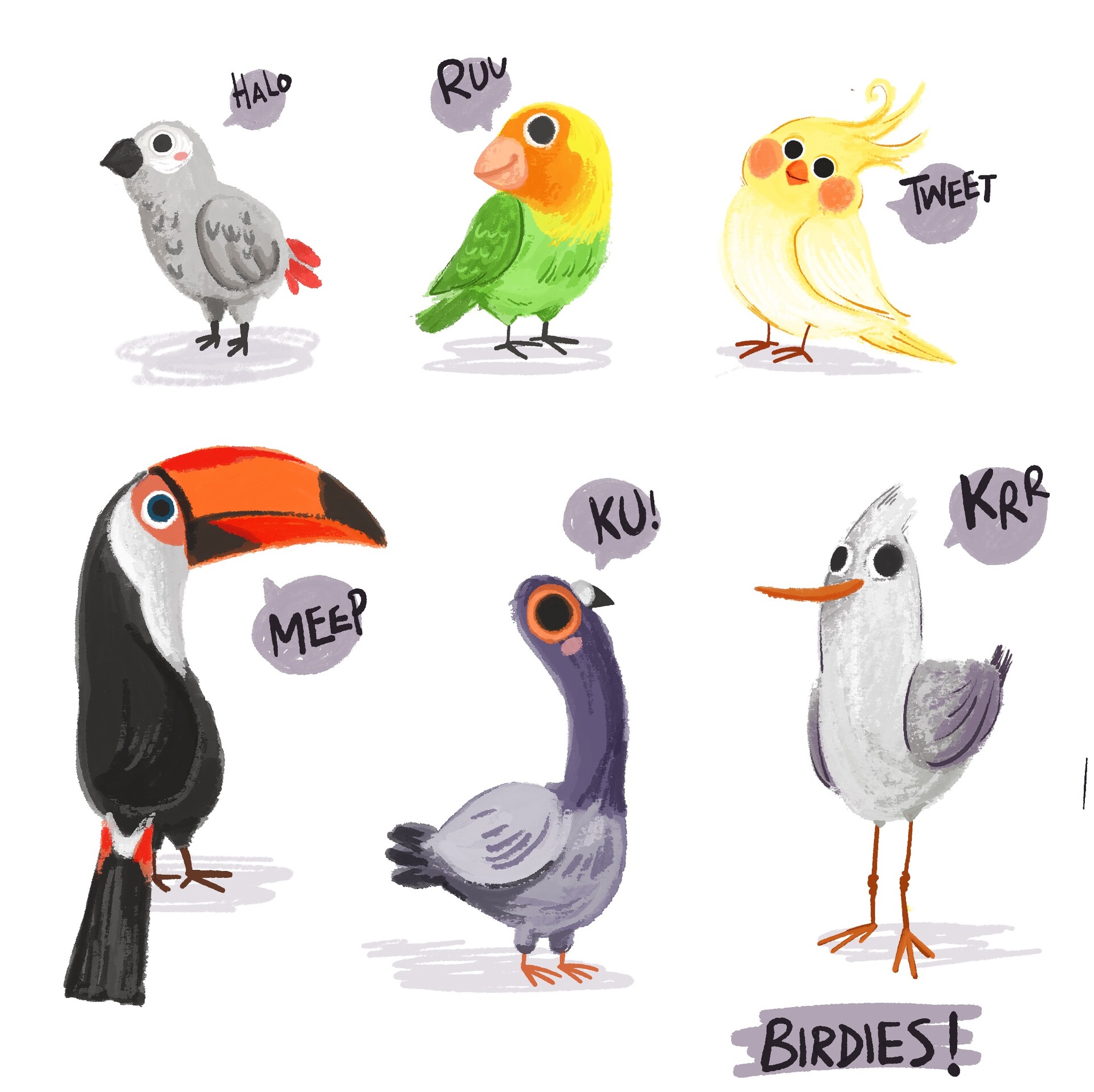 ArtStation - Birds illustration