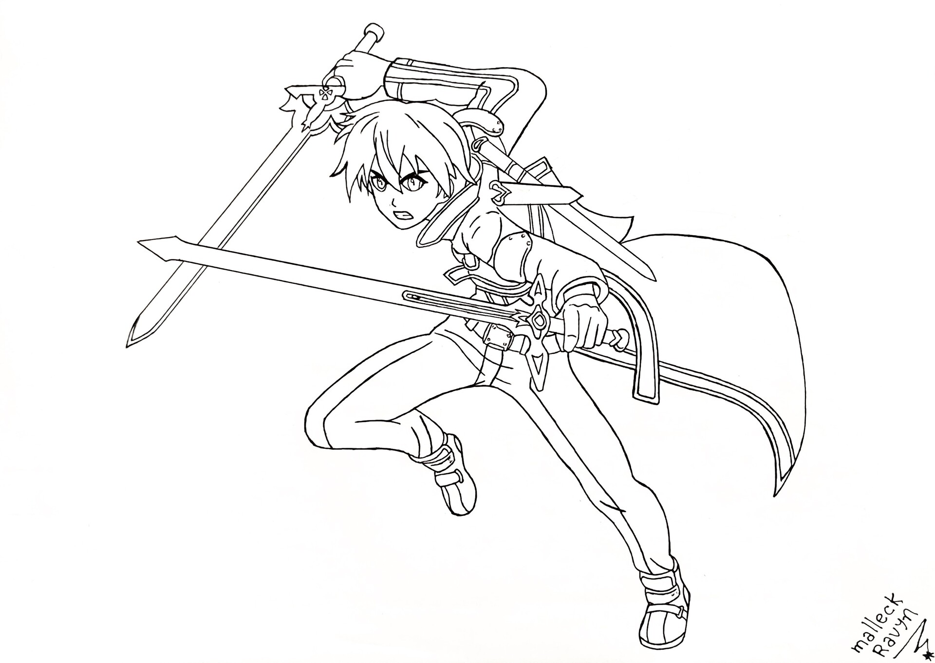 Sword Art Online Kirito Coloring Pages