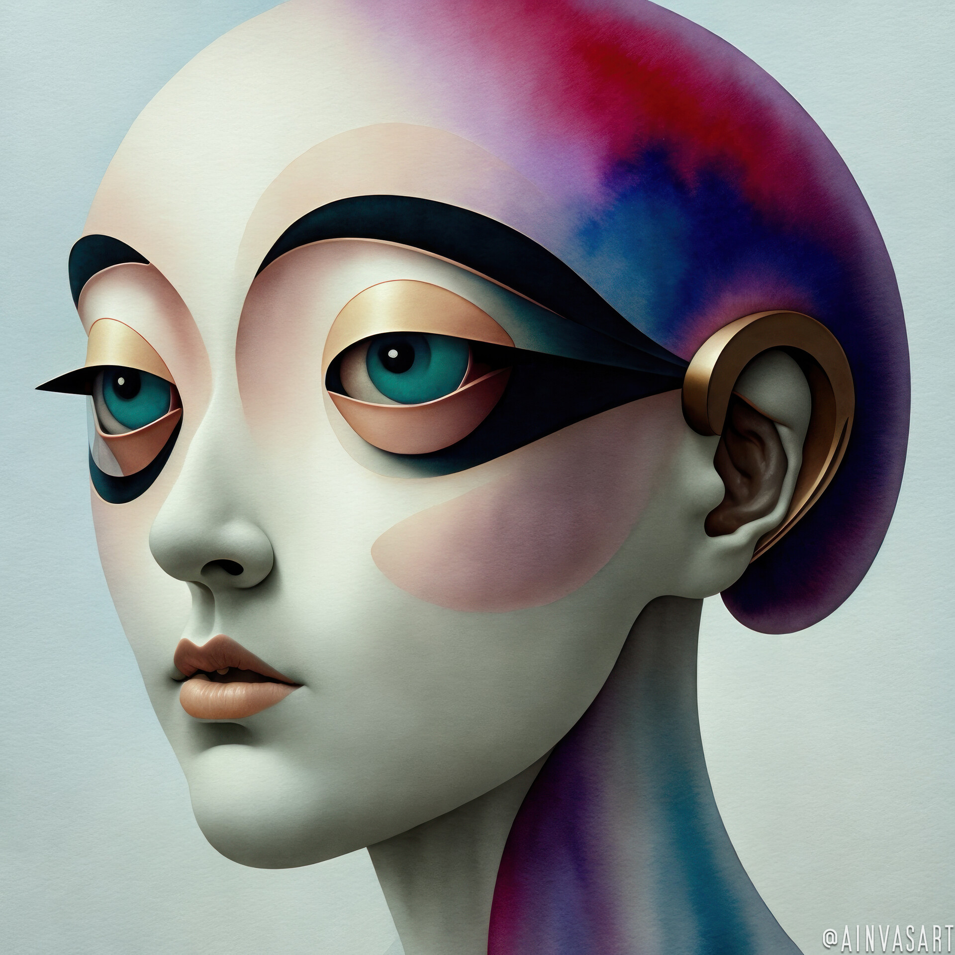 ArtStation - Abstract Japanese portraits - AI Art