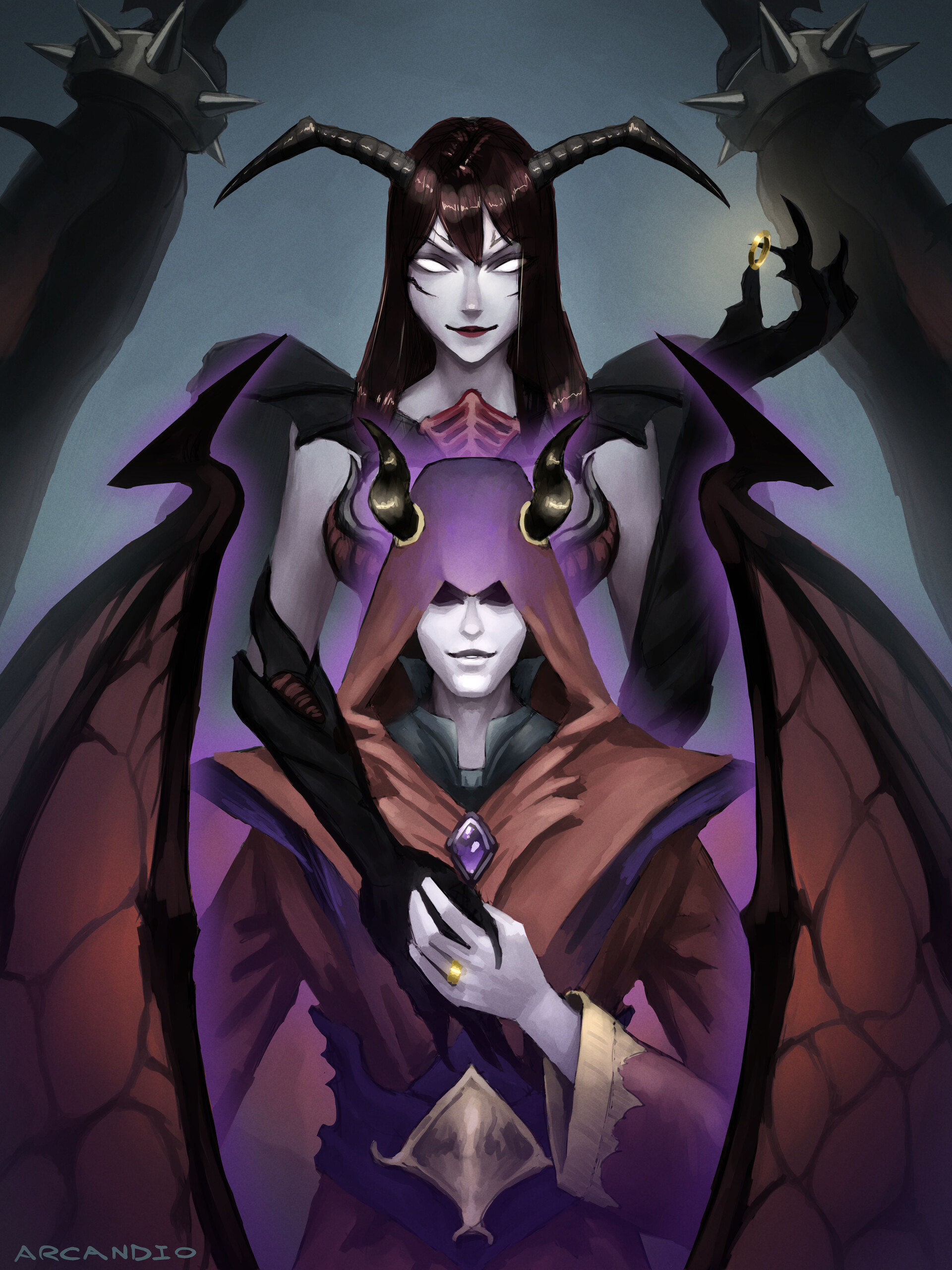 ArtStation - Warlock and demon waifu