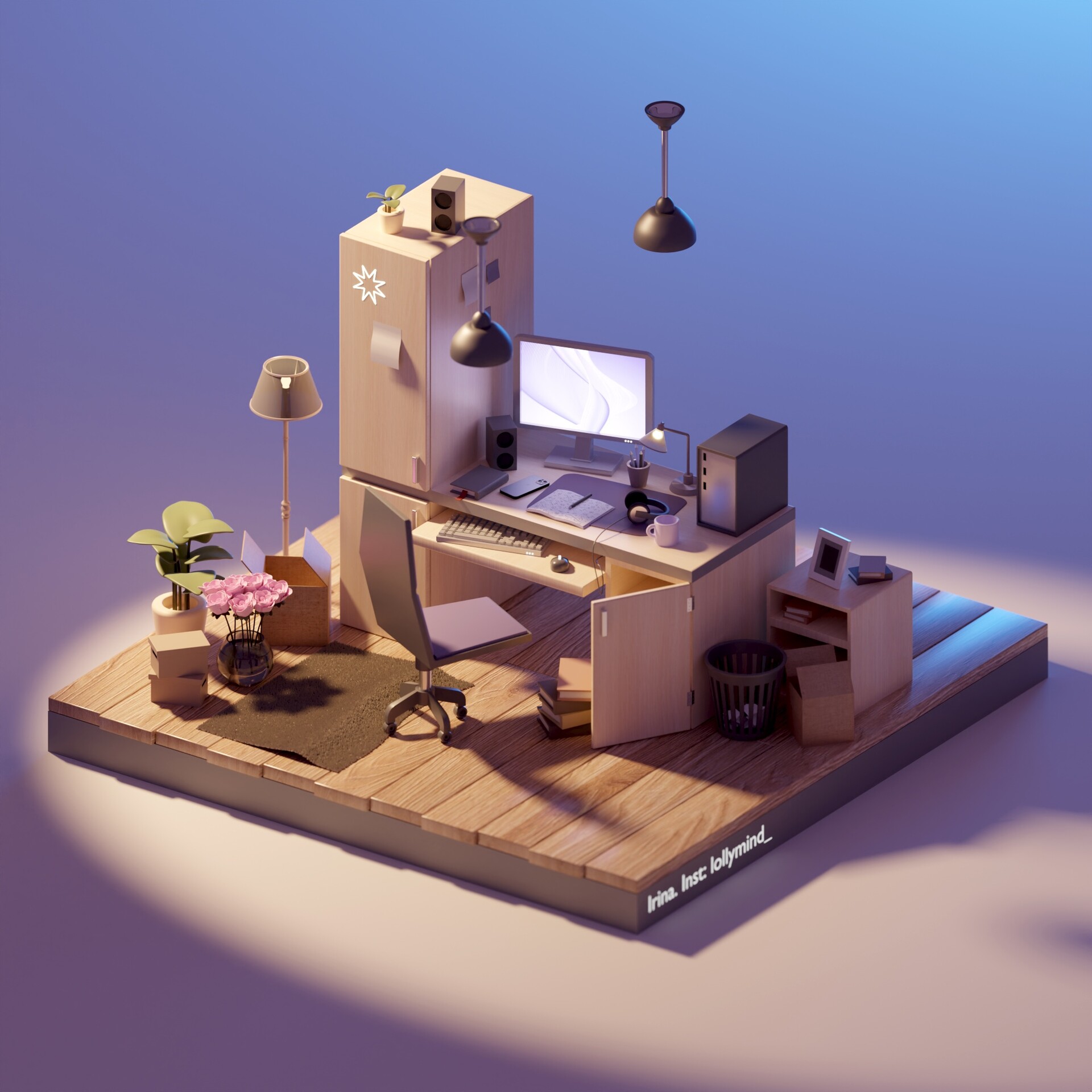 ArtStation - Computer desk