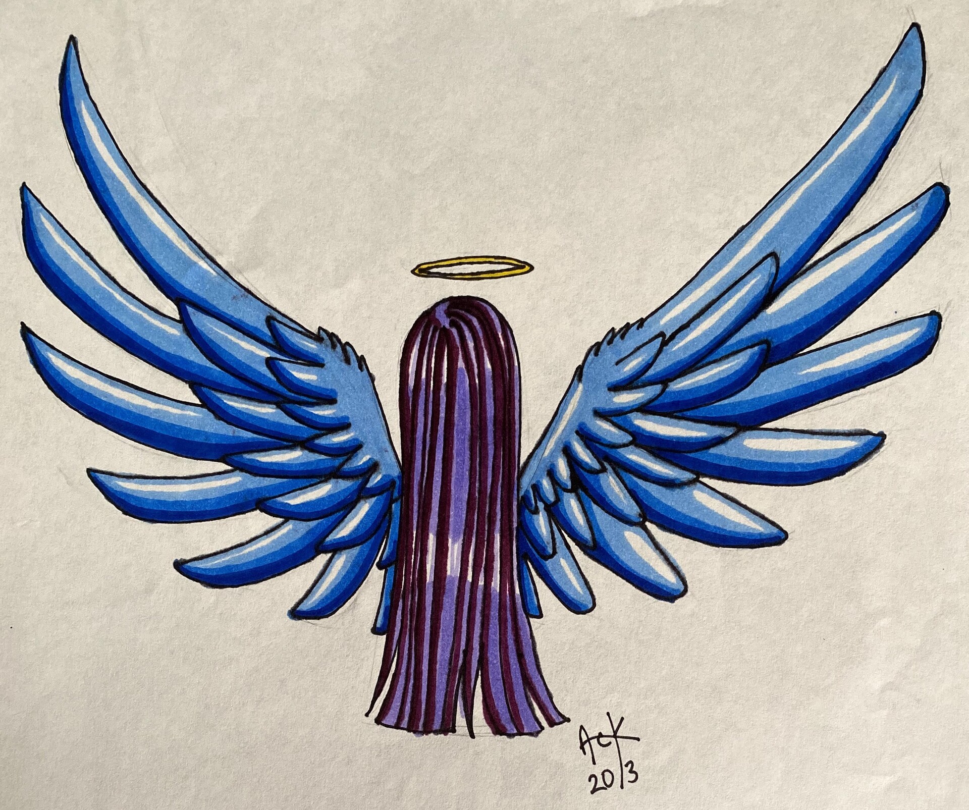 amelia claire arts - blue-winged angel