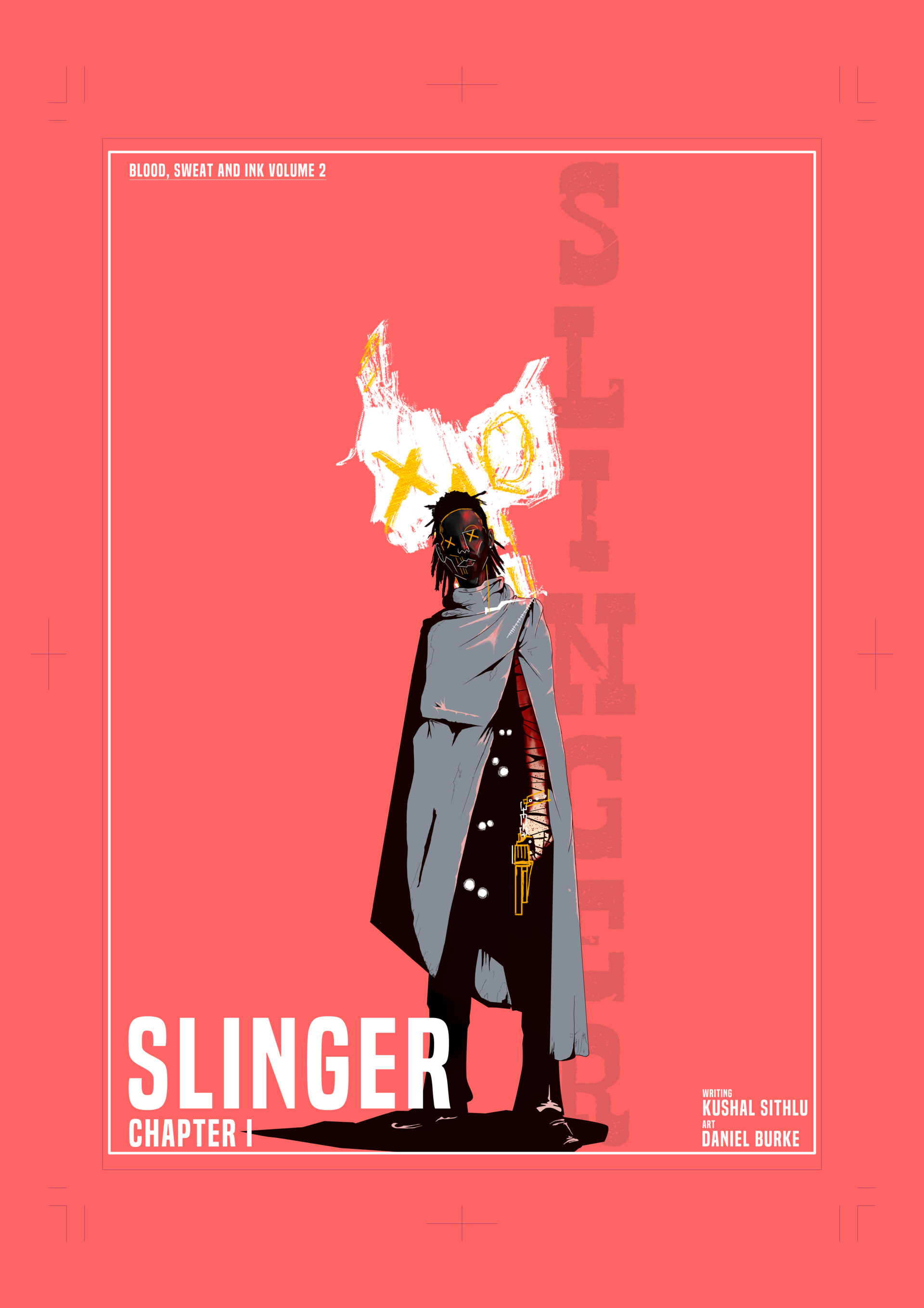 ArtStation - Cover Page of Slinger, a story in the Student Publication Blood, Sweat and Ink