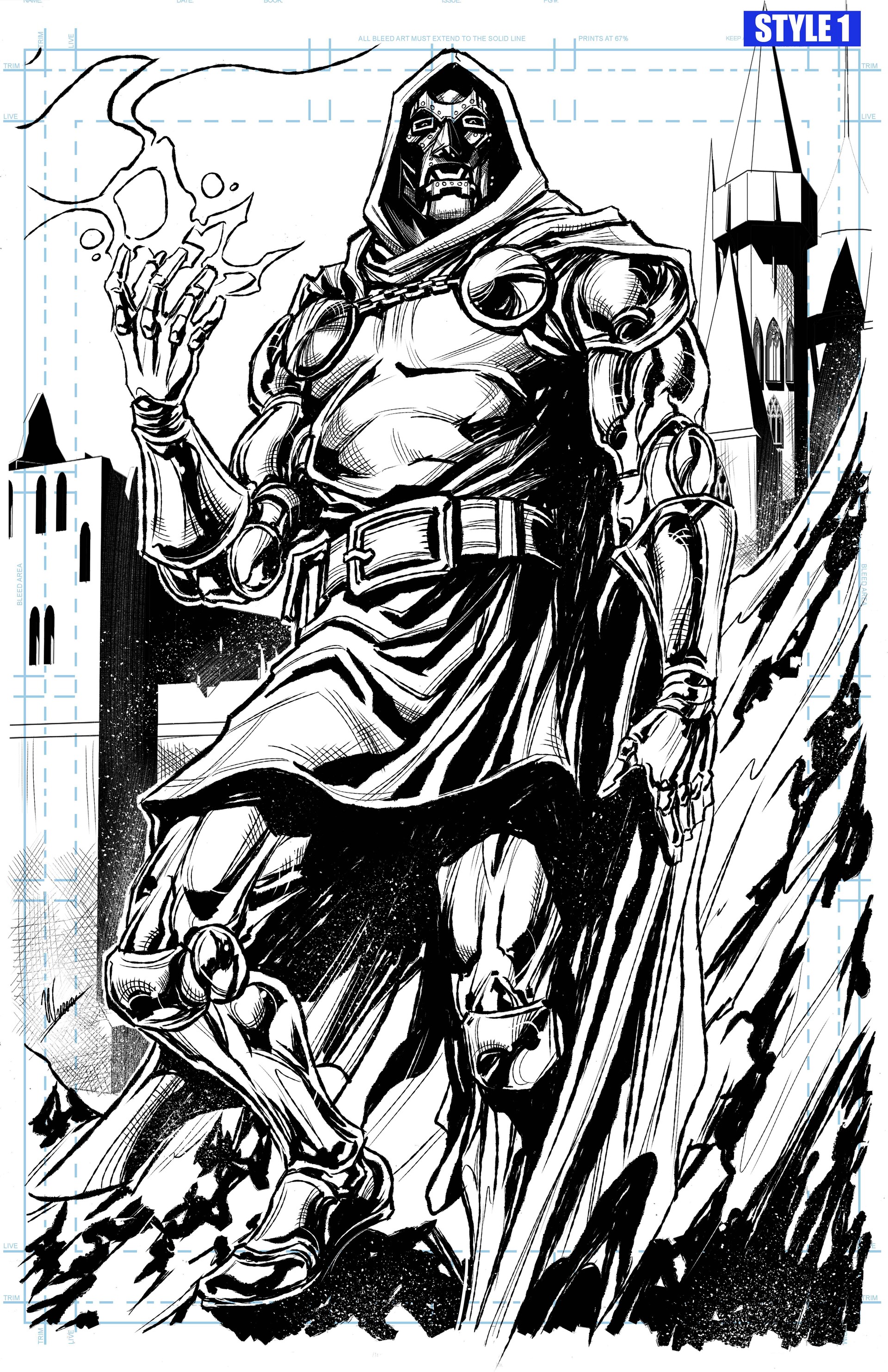 ArtStation - DR. DOOM - inks (STYLE 1)