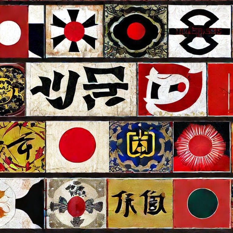 ArtStation - Prompt: Japanese Clan Flags Collage