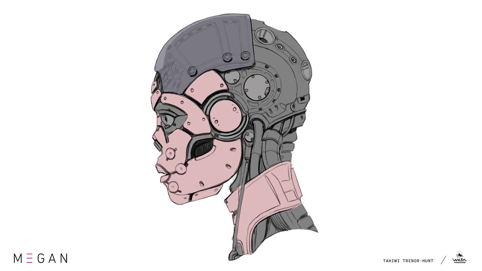 Tahiwi Trenor-Hunt - M3GAN Robot head sketch