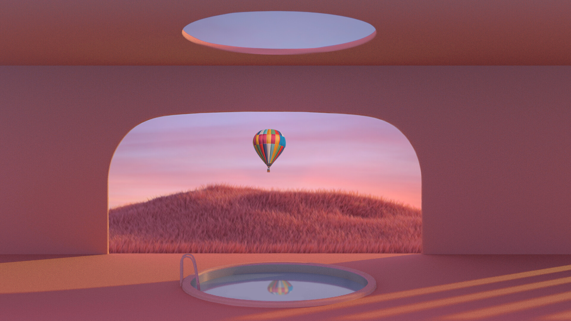 ArtStation - colorful balloon over the hills