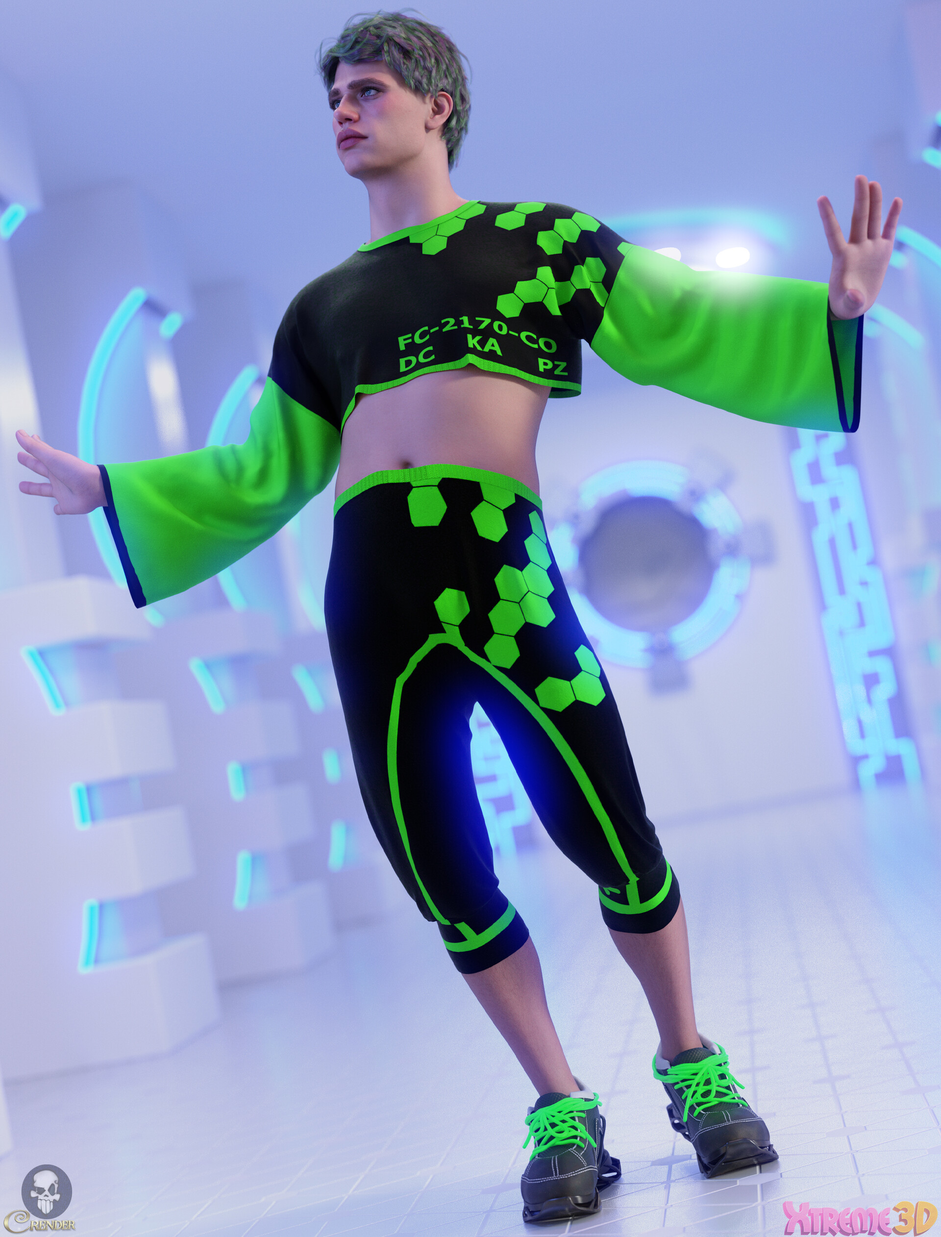 Xtreme3D Studio - Dforce Mixable Warabi Outfit for G9 by Sade