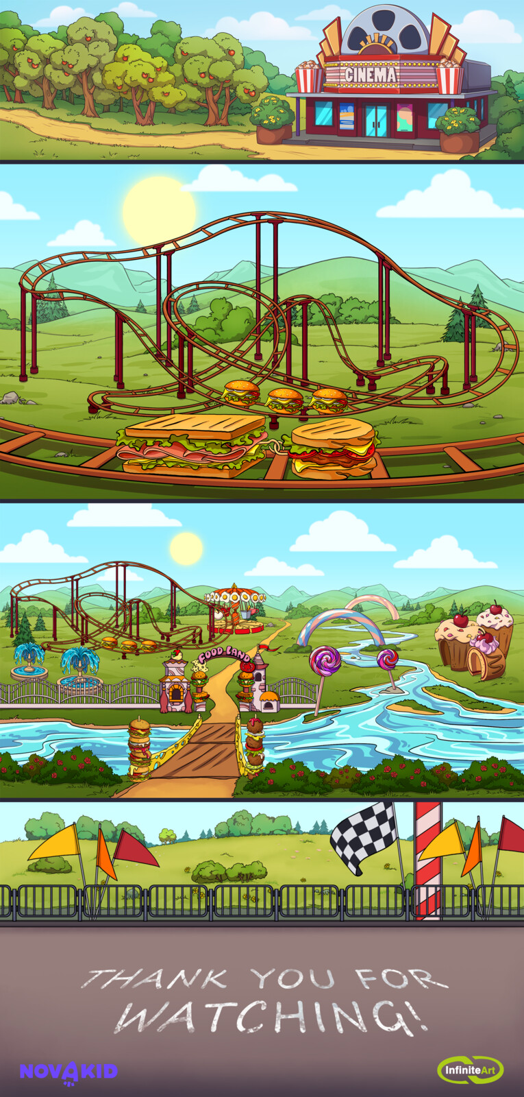 INFINITE ART SOLUTIONS - Novakid English School: Characters and Backgrounds