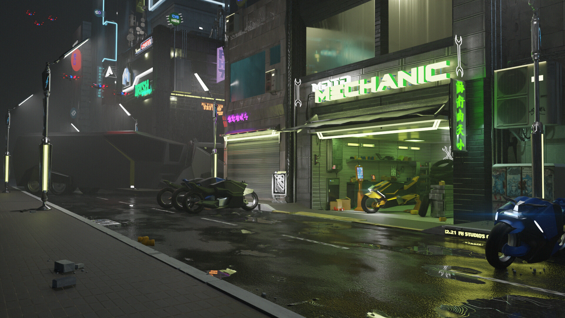 ArtStation - Cyberpunk Moto Mechanic