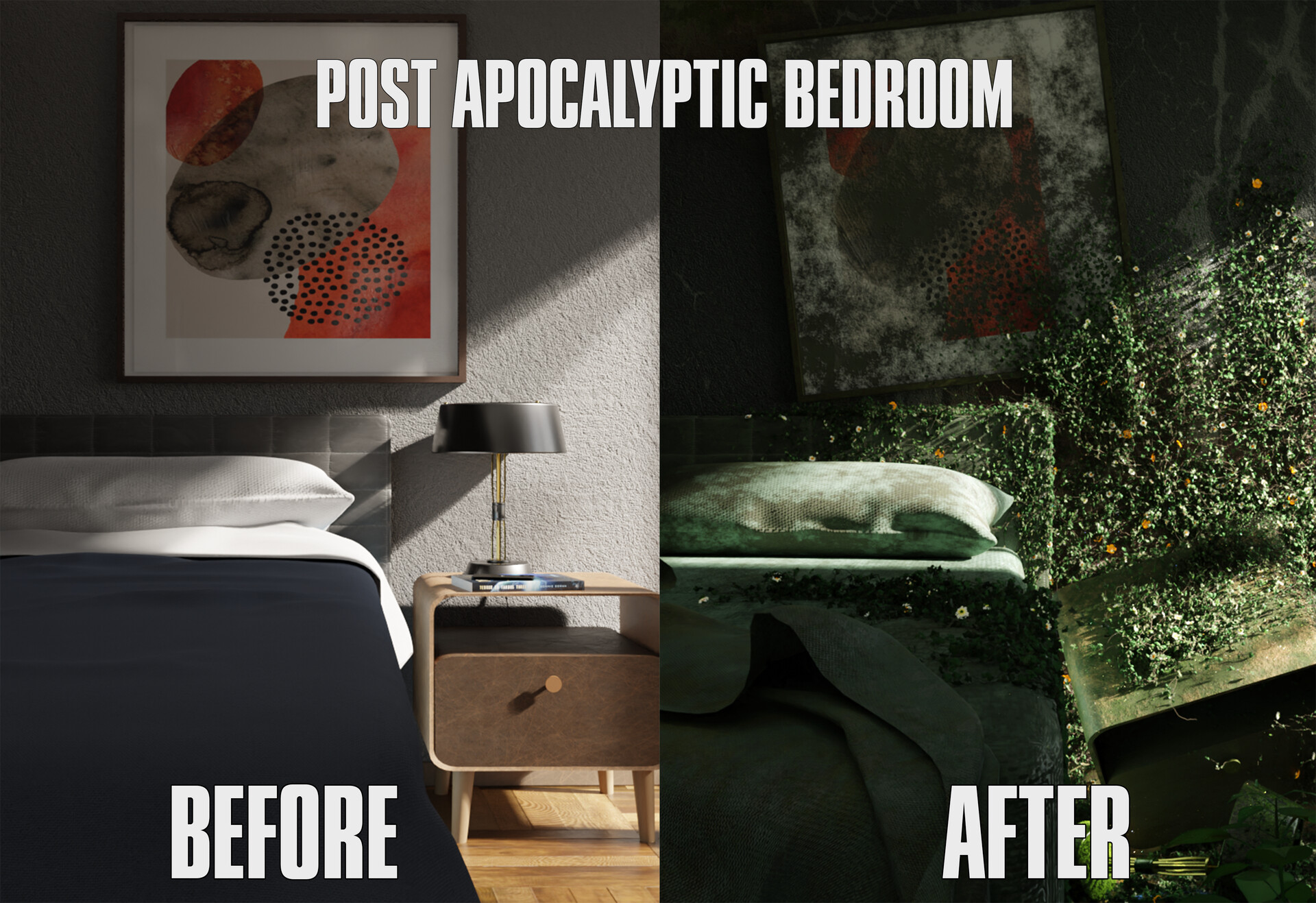 ArtStation - Post-apocalyptic bedroom