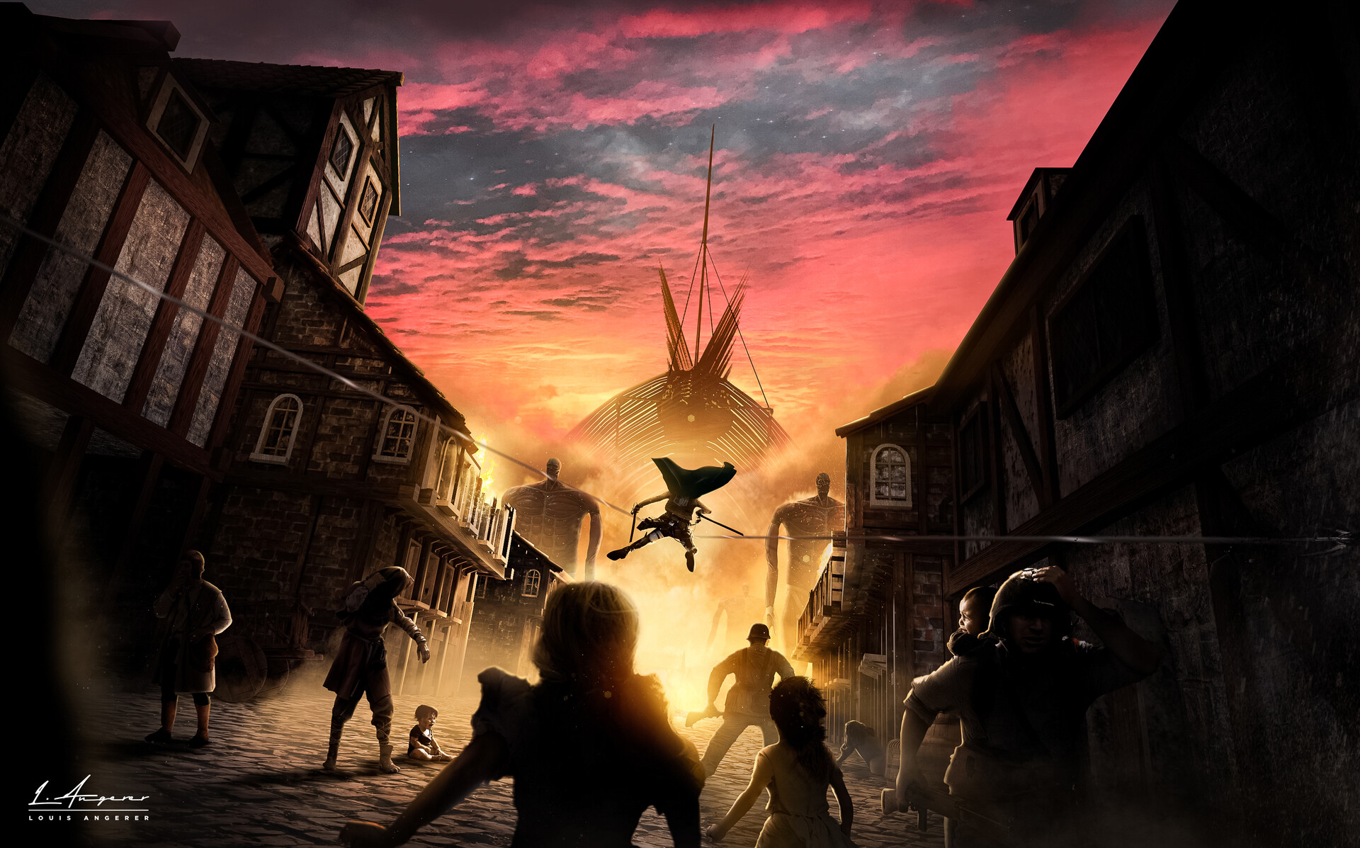 ArtStation - "The Rumbling" (Attack on Titan) - Louis Angerer