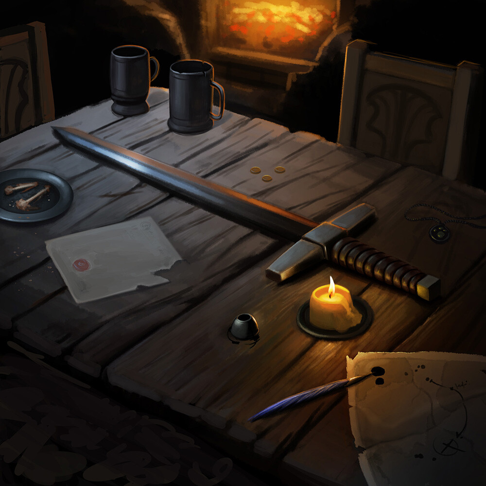 ArtStation - Dimlit Sword Scene