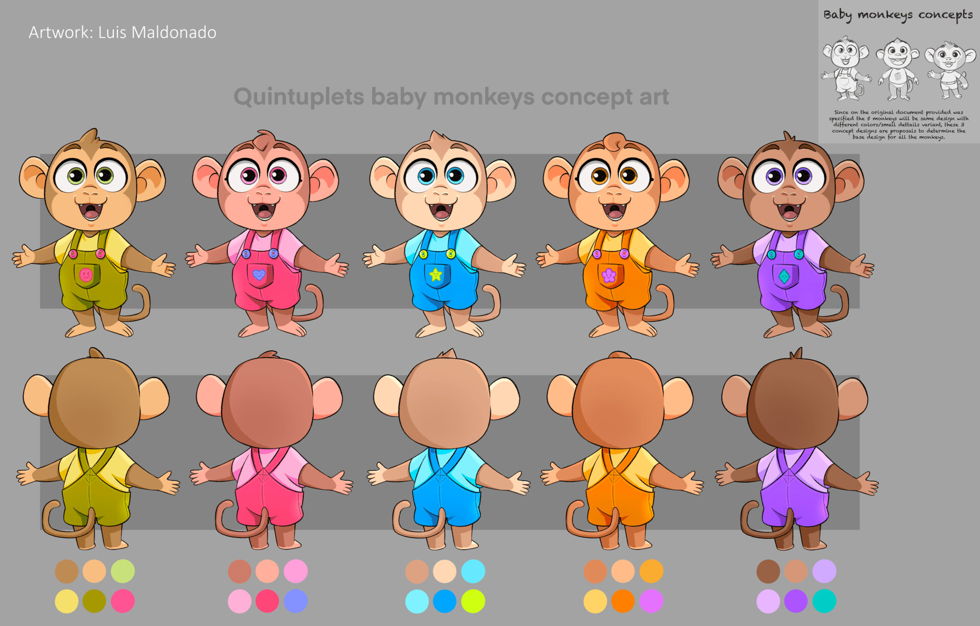 ArtStation - Baby monkeys design for BabyLemon