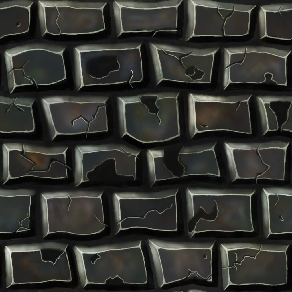 Armando Rosado Jr - Hand Painted Fantasy Stone Brick Texture (Updated)