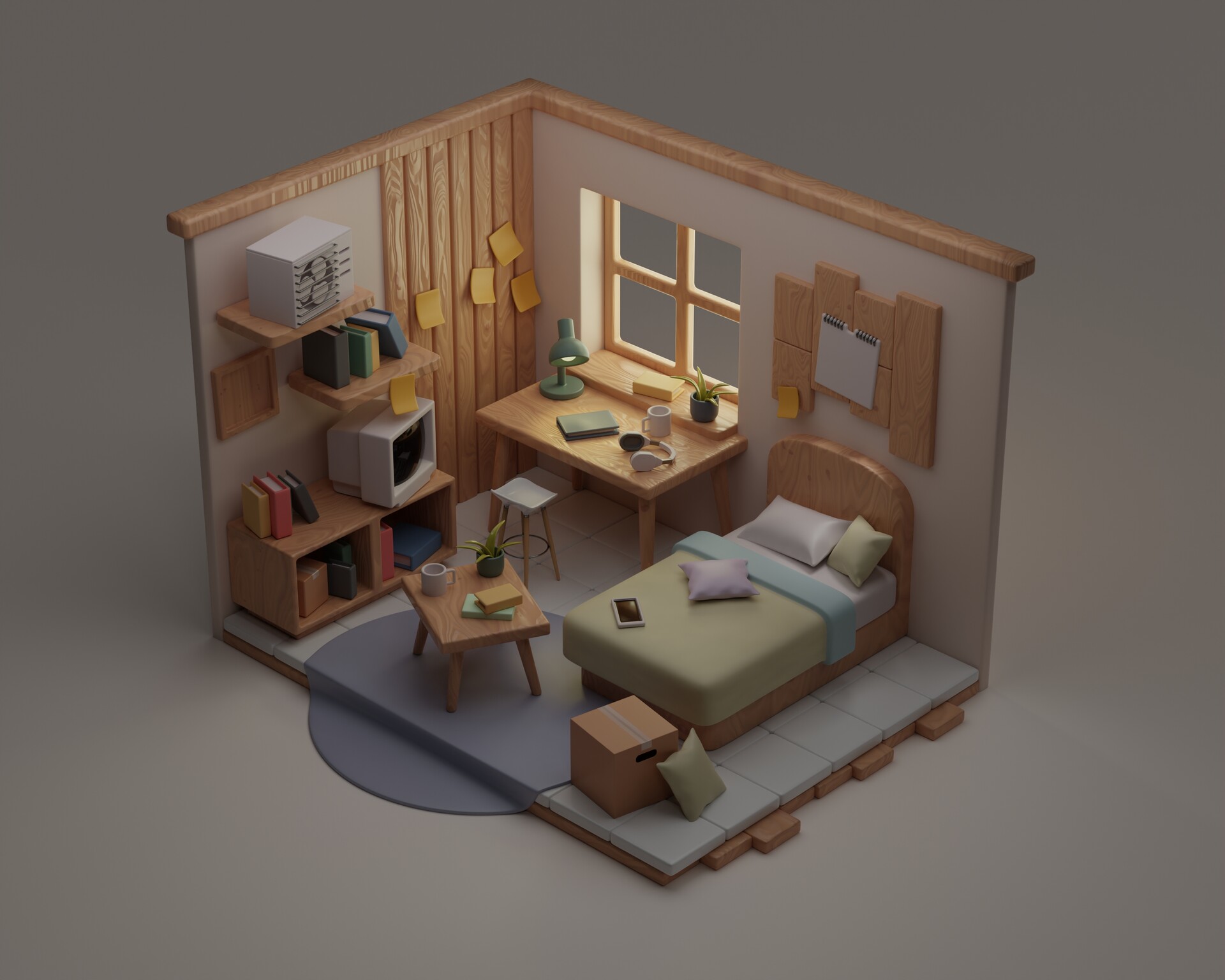 ArtStation - Isometric bed room