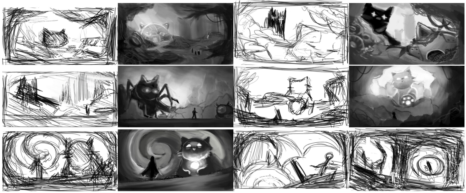 ArtStation - Cat Overlord Dystopia Thumbnails and Sketches