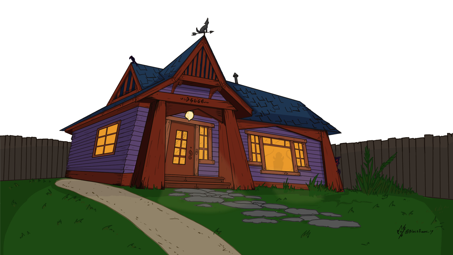 Wildan Hari Pratama - Cartoon Horror House - 2D Animation Background