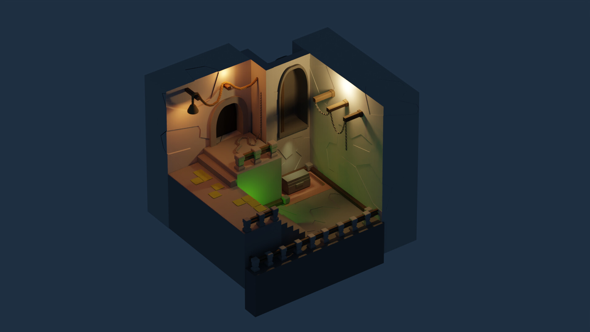 ArtStation - 3D Low Poly Dungeon Design