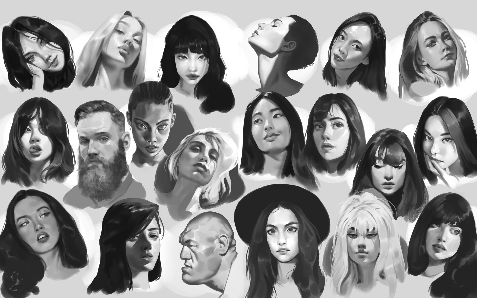 ArtStation - 100 faces challenge - part 3