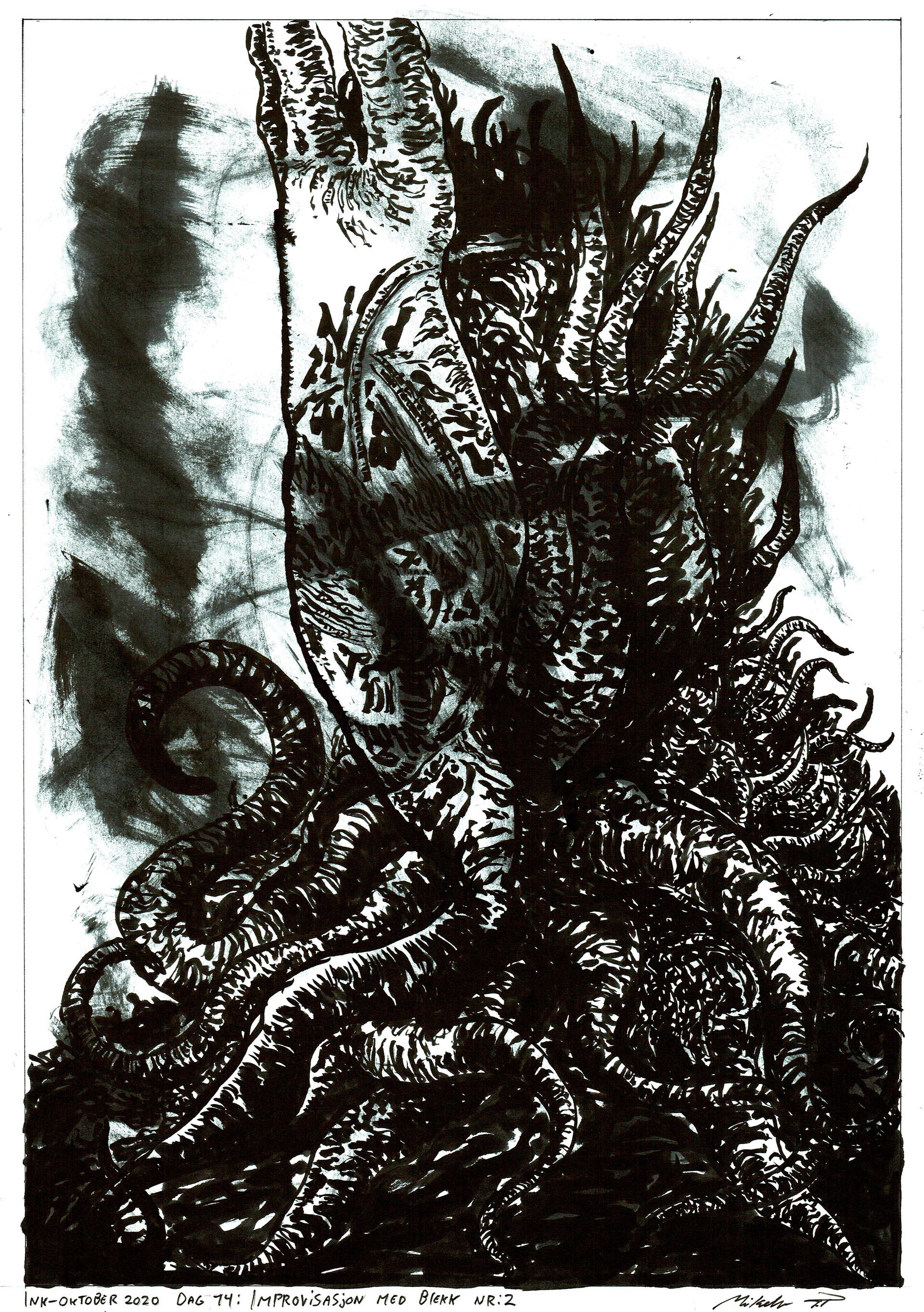 ArtStation - Ink-October no: 14 2020 Improvisation with ink no: 2